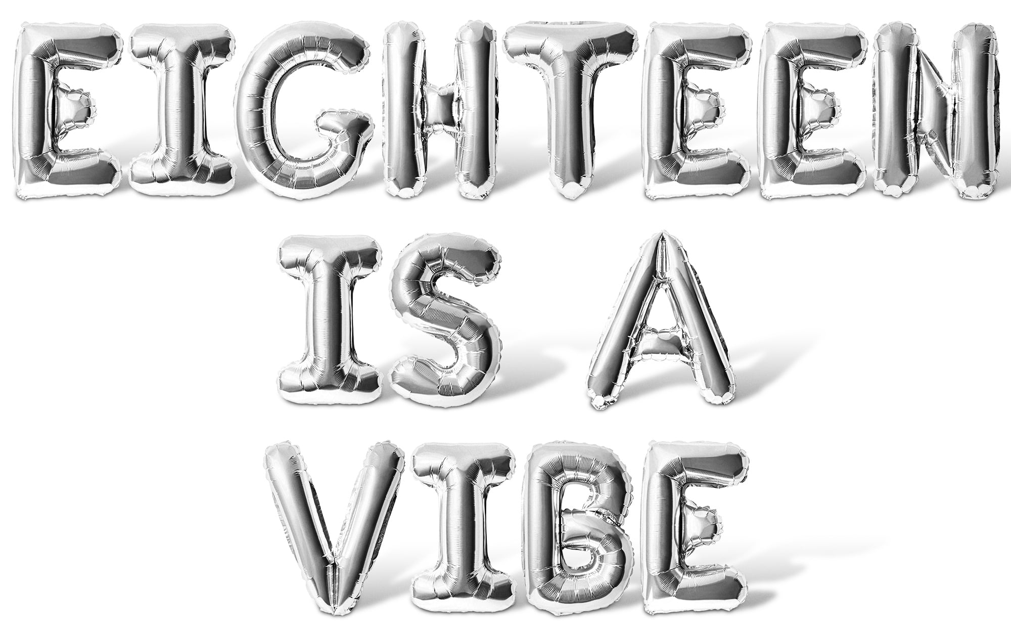 Letter Balloons - EIGHTEEN IS A VIBE 16" Inch Alphabet Letters Foil ...
