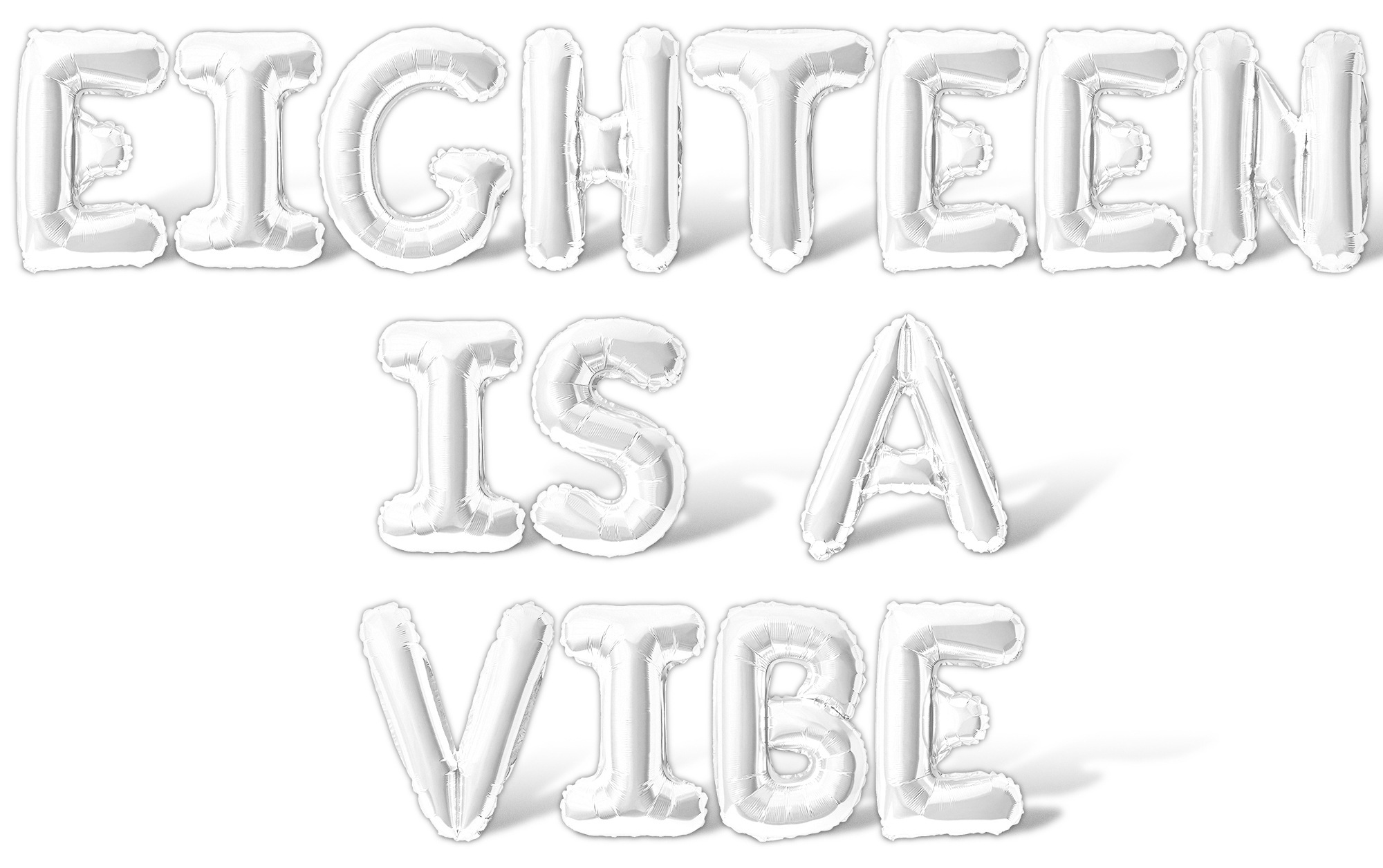Letter Balloons - EIGHTEEN IS A VIBE 16" Inch Alphabet Letters Foil ...