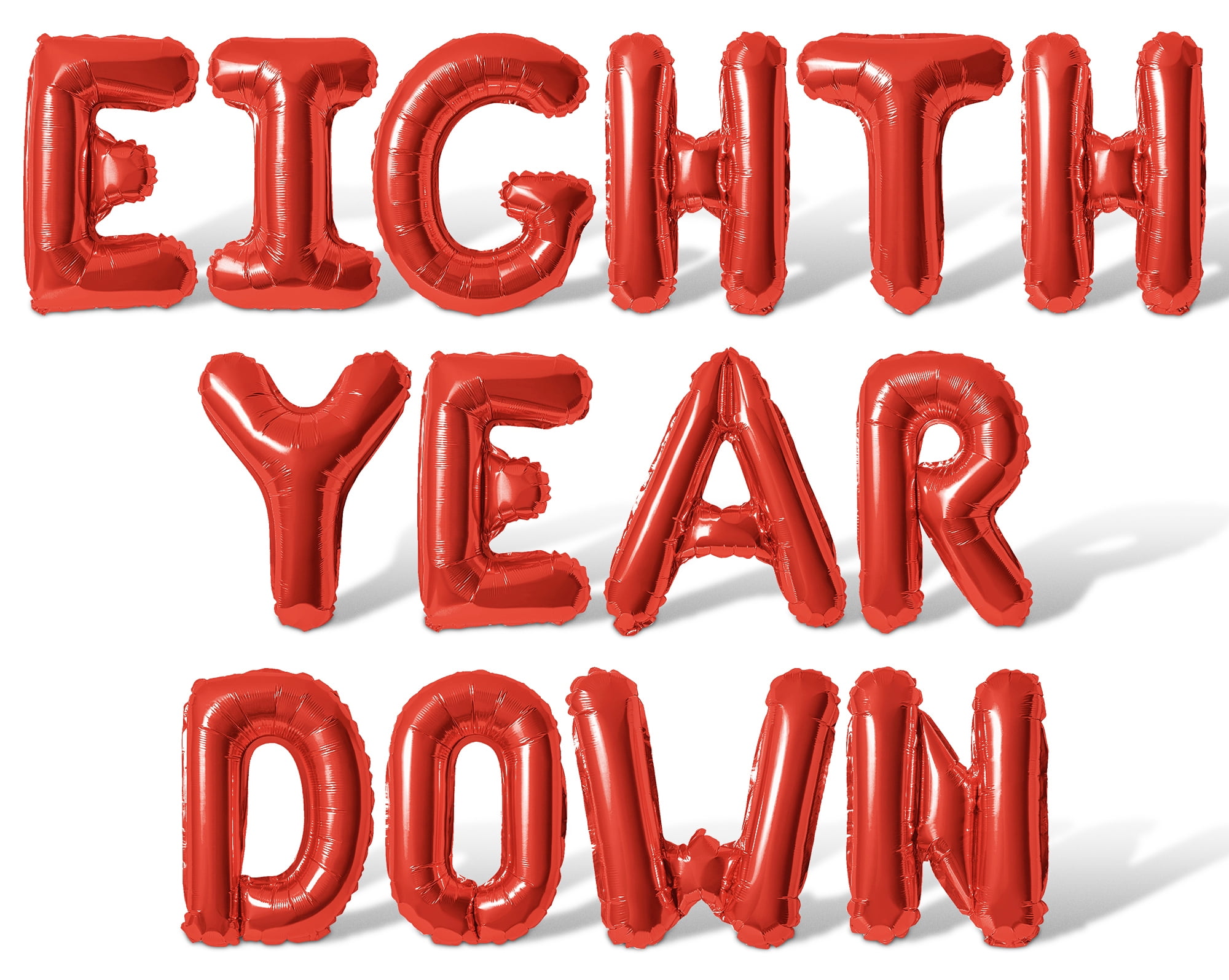 Letter Balloons - EIGHTH YEAR DOWN 16" Inch Alphabet Letters Foil Mylar ...
