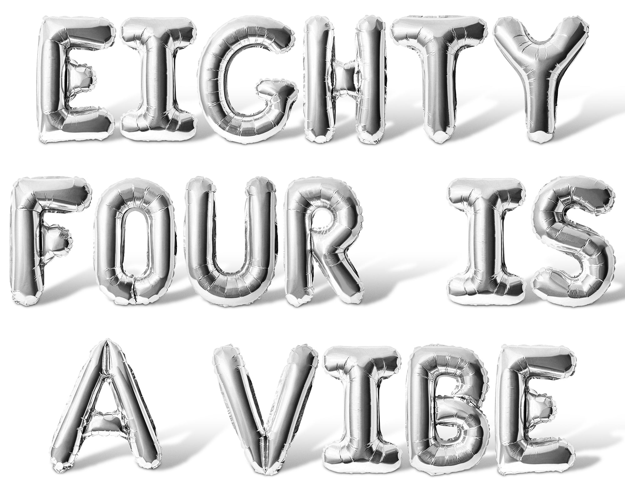 Letter Balloons - EIGHTY FOUR IS A VIBE 16" Inch Alphabet Letters Foil ...