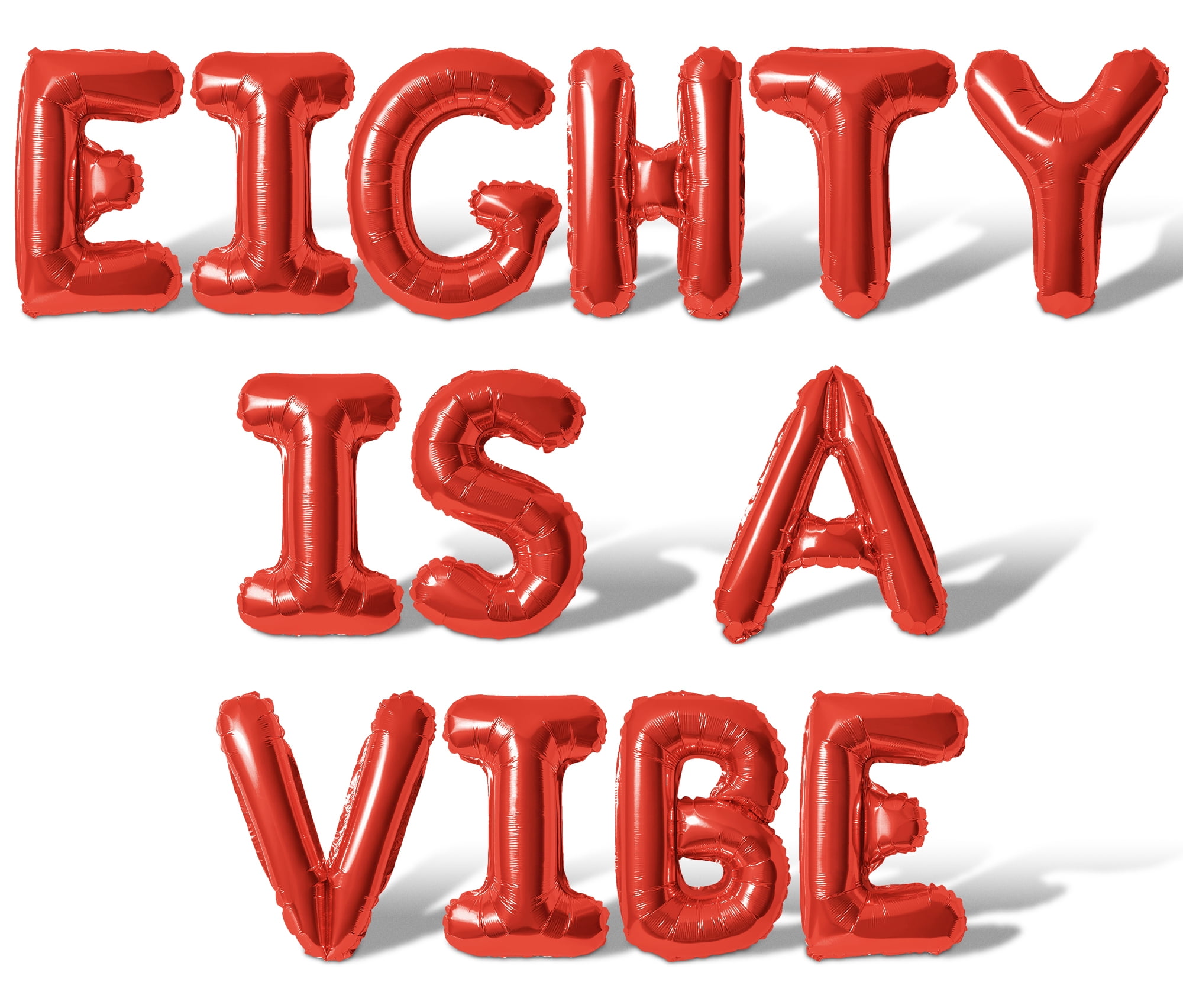 Letter Balloons - EIGHTY IS A VIBE 16" Inch Alphabet Letters Foil Mylar ...