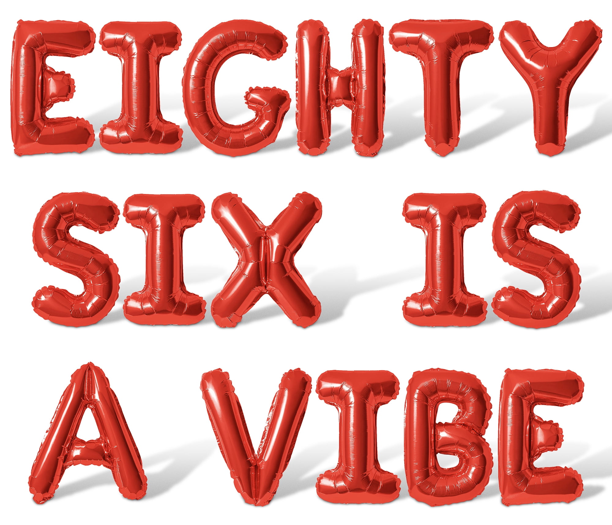 Letter Balloons - EIGHTY SIX IS A VIBE 16" Inch Alphabet Letters Foil ...