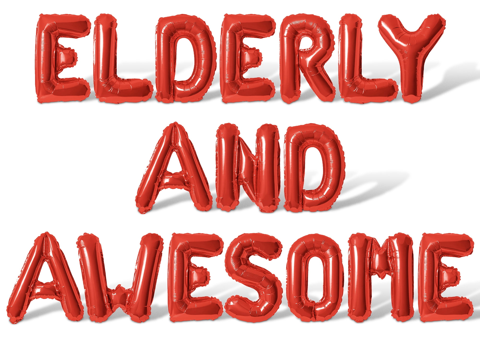 Letter Balloons - ELDERLY AND AWESOME 16" Inch Alphabet Letters Foil ...