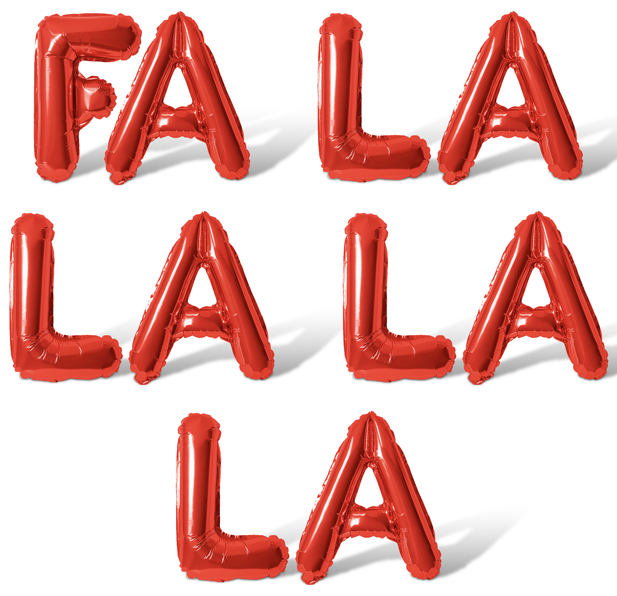 Letter Balloons - FA LA LA LA LA 16" Inch Alphabet Letters Foil Mylar ...