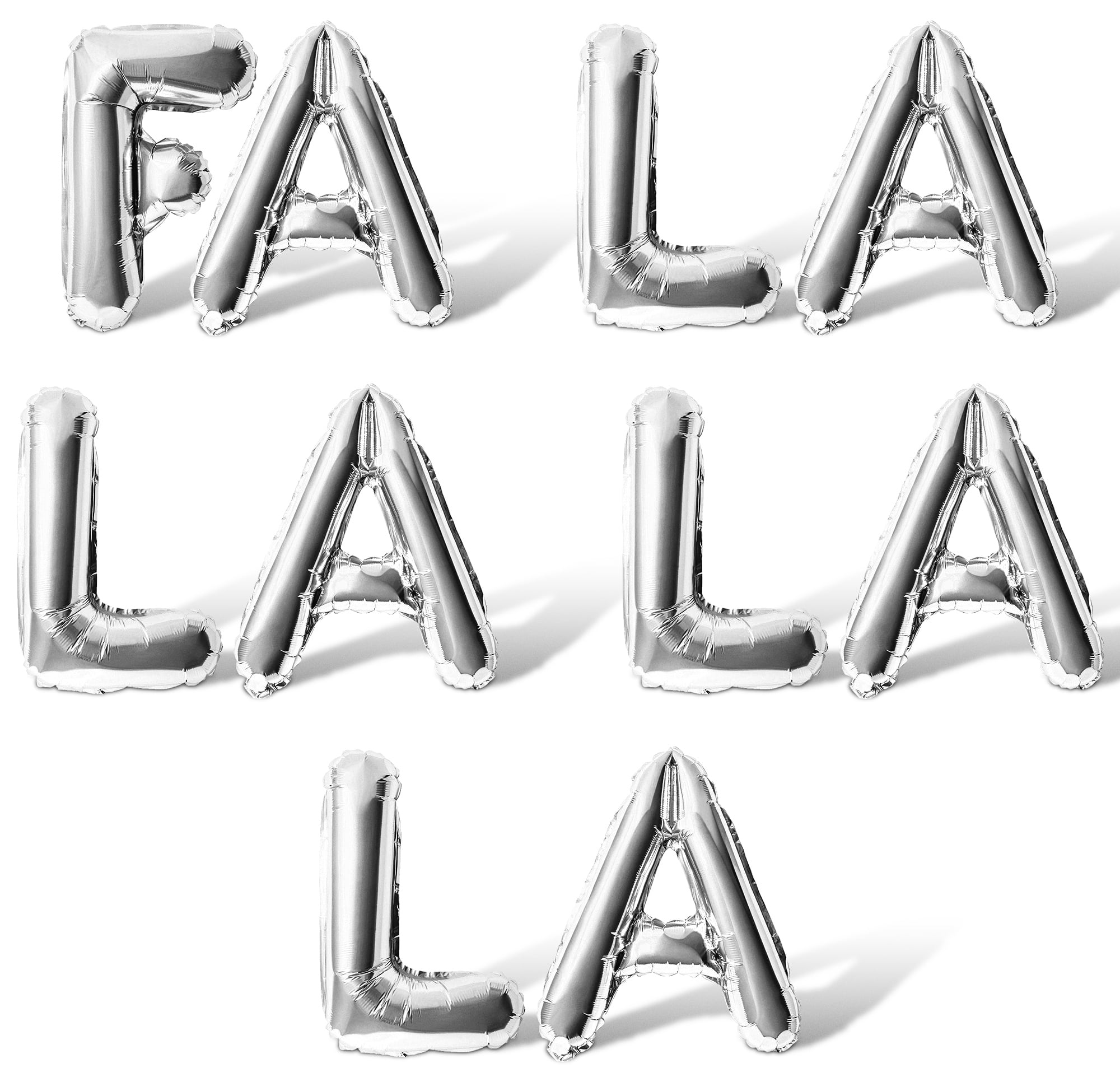 Letter Balloons - FA LA LA LA LA 16" Inch Alphabet Letters Foil Mylar ...