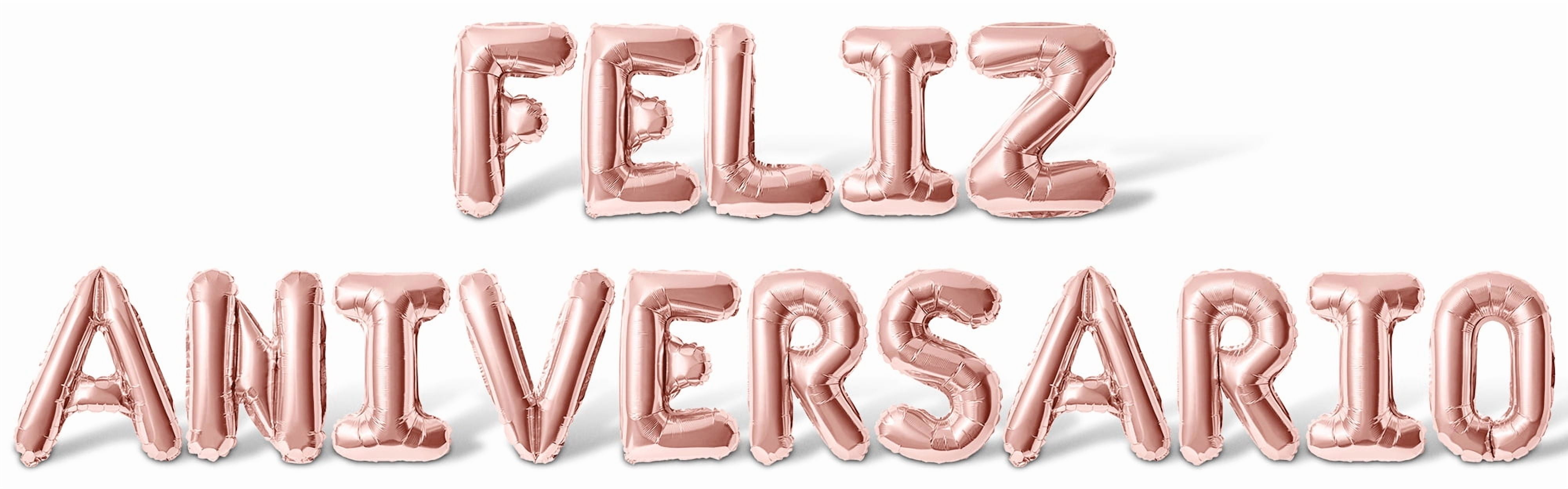 Letter Balloons - FELIZ ANIVERSARIO 16" Inch Alphabet Letters Foil ...