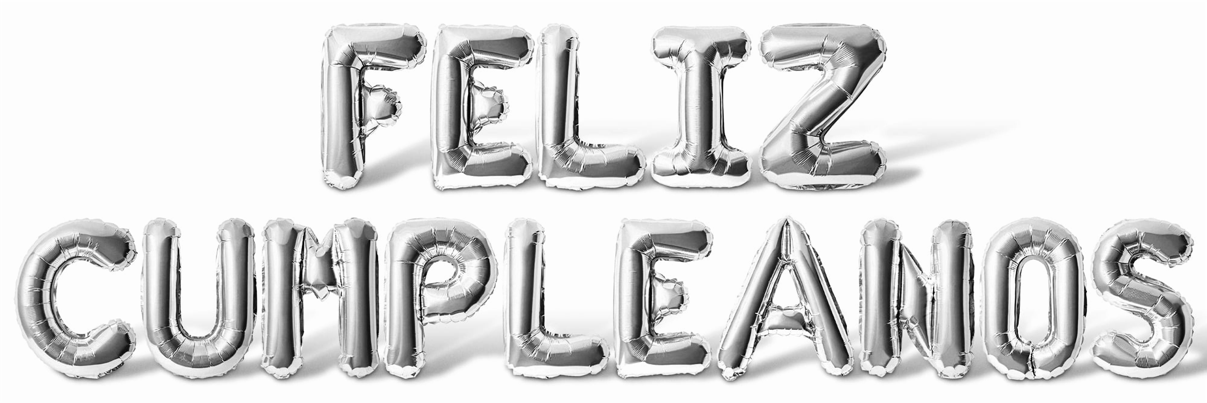 Letter Balloons - FELIZ CUMPLEANOS 16" Inch Alphabet Letters Foil Mylar ...