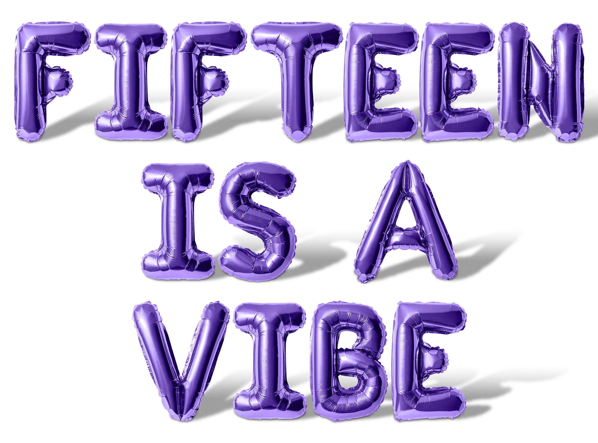 Letter Balloons - FIFTEEN IS A VIBE 16" Inch Alphabet Letters Foil ...