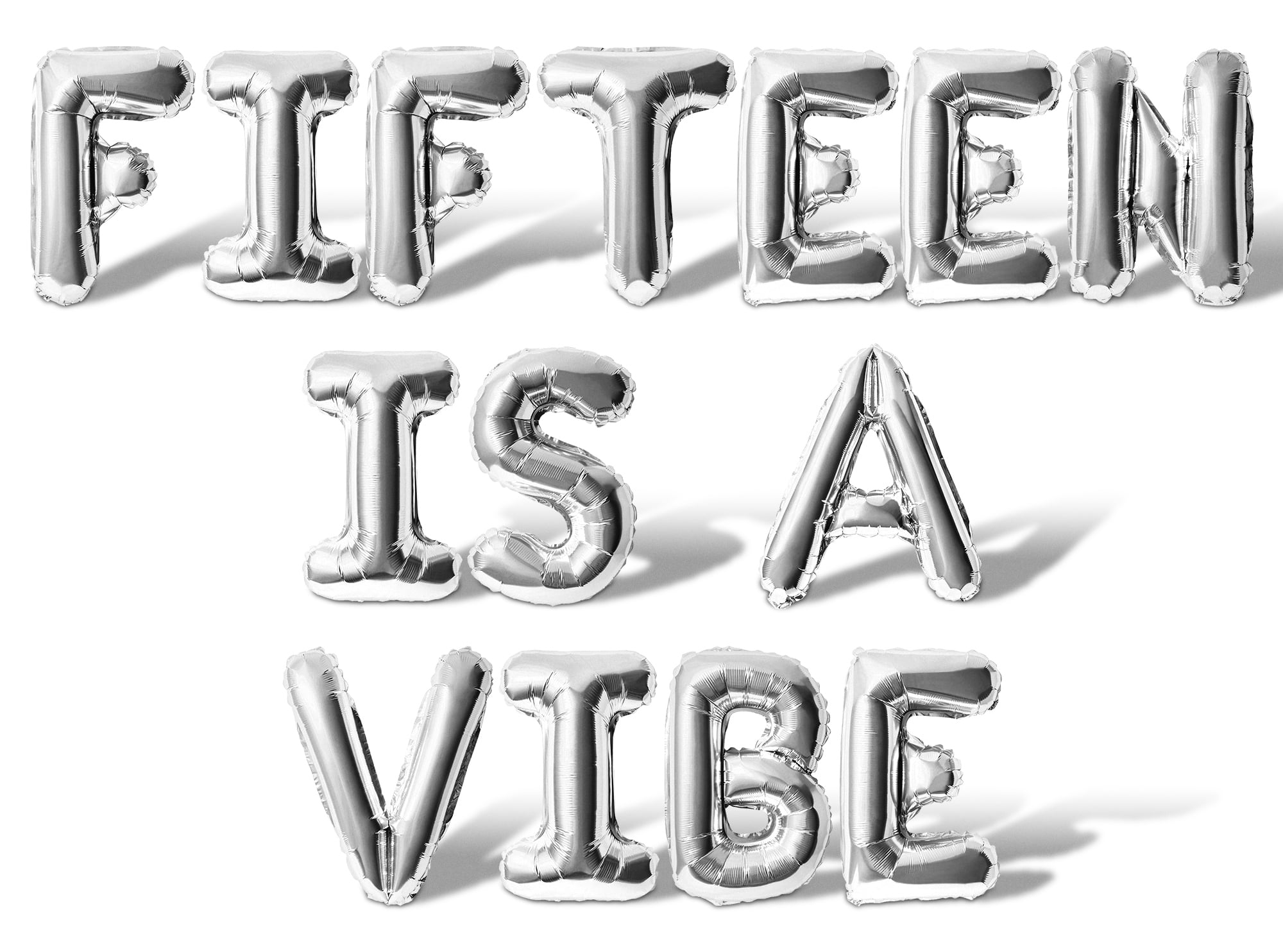 Letter Balloons - FIFTEEN IS A VIBE 16" Inch Alphabet Letters Foil ...