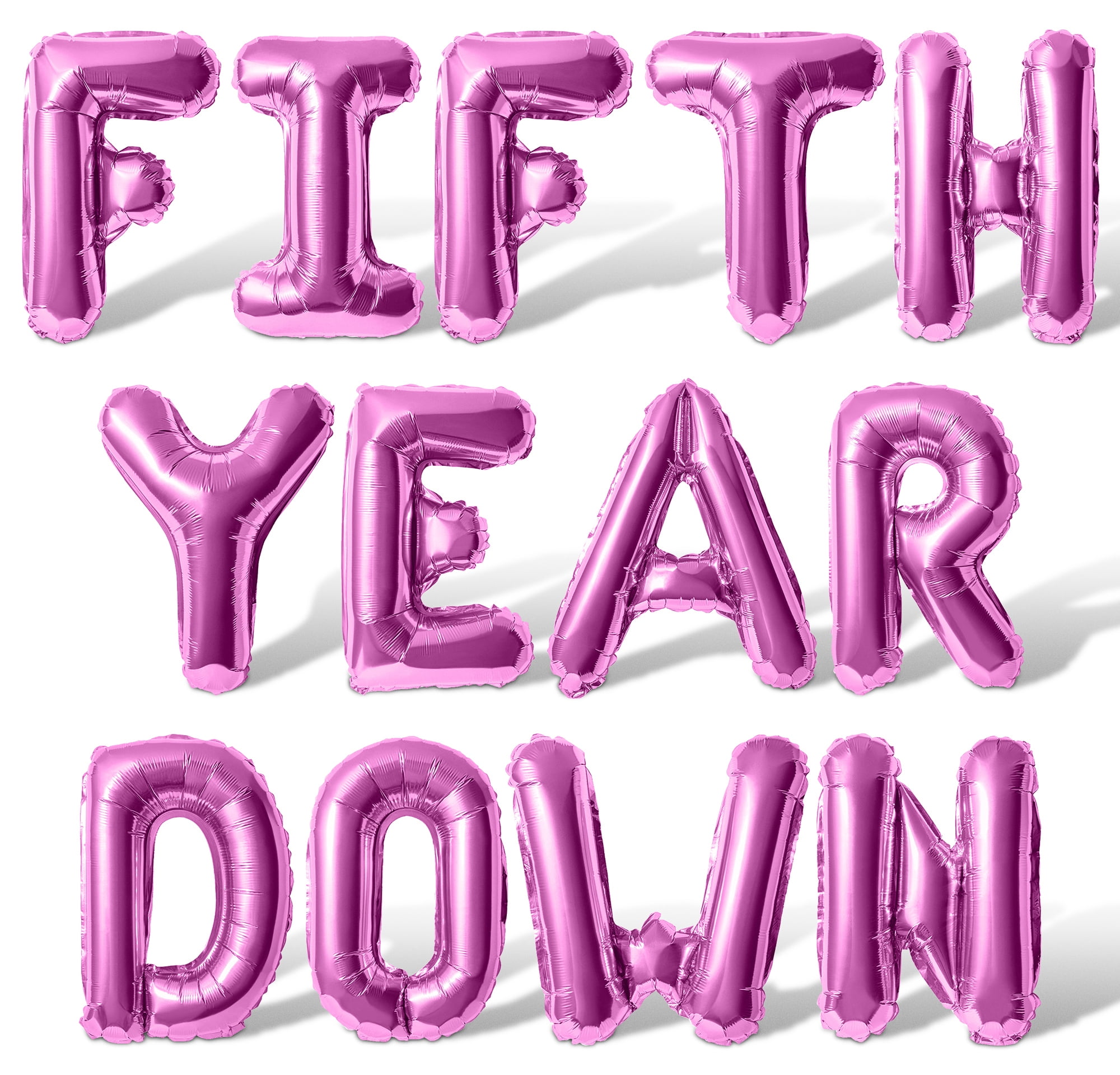Letter Balloons - FIFTH YEAR DOWN 16" Inch Alphabet Letters Foil Mylar ...