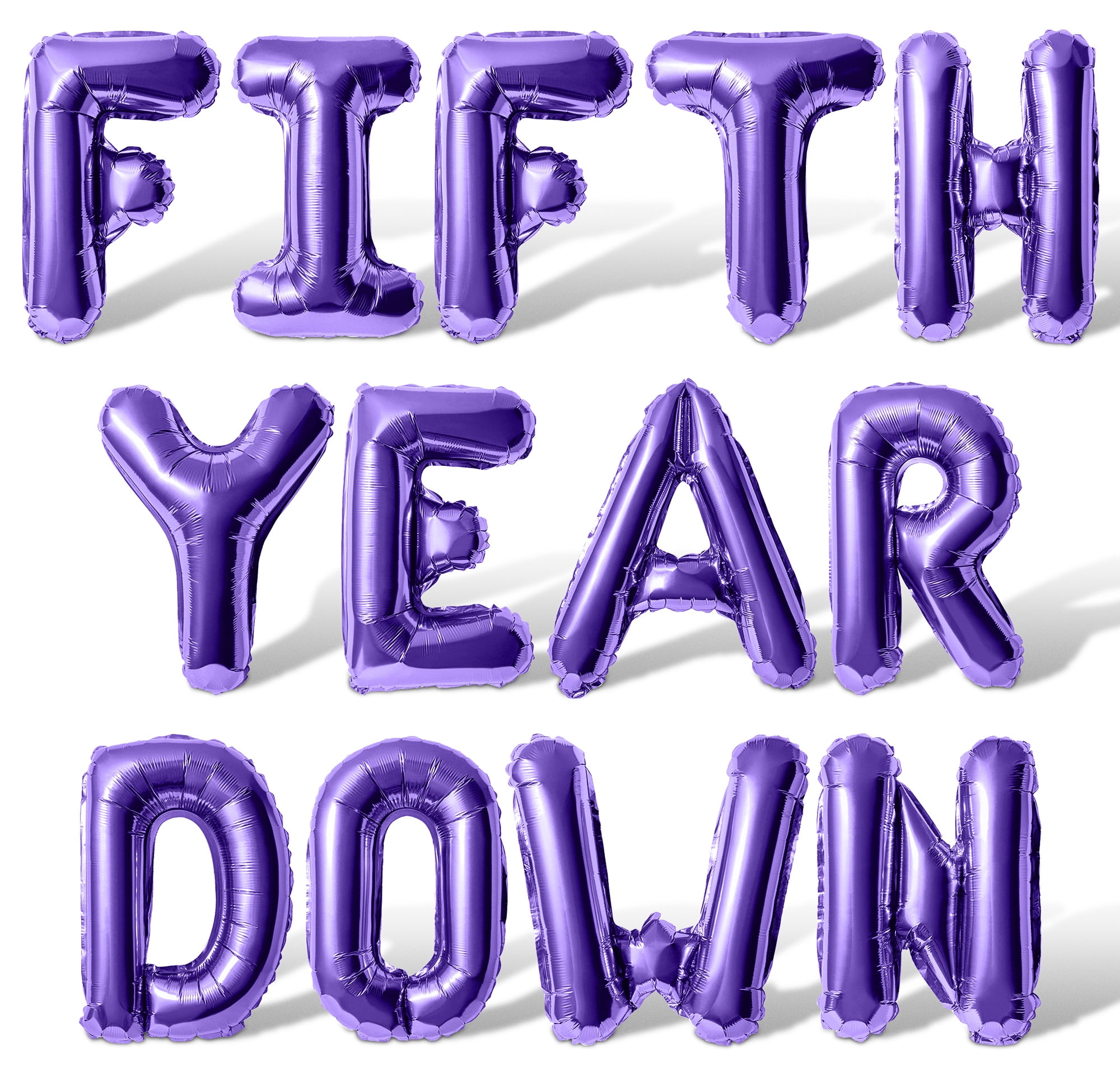 Letter Balloons - FIFTH YEAR DOWN 16" Inch Alphabet Letters Foil Mylar ...