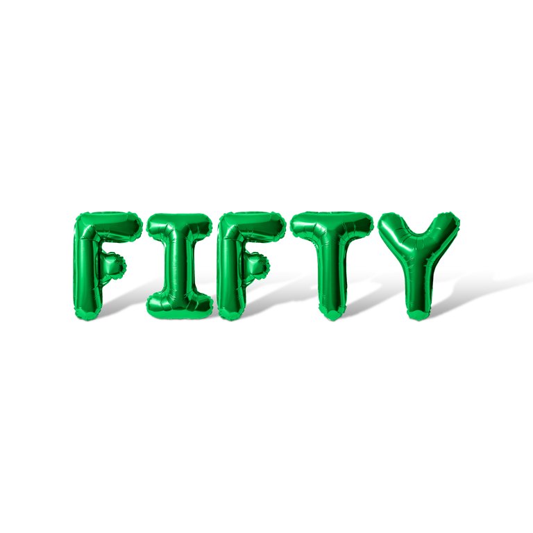 Green Letter Balloons Golden Green Metallic Balloons, Haldi Mehndi