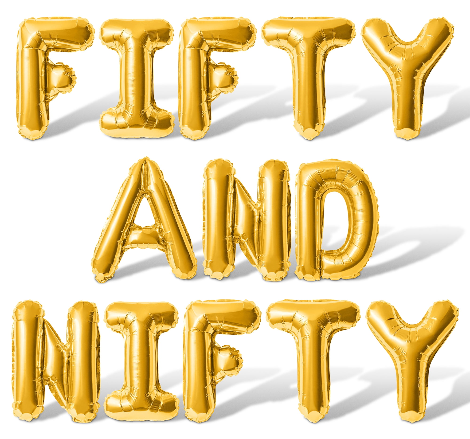 Letter Balloons - FIFTY AND NIFTY 16" Inch Alphabet Letters Foil Mylar ...