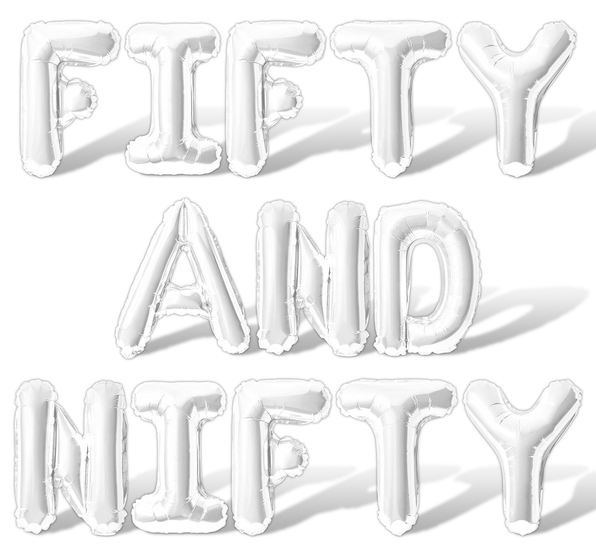 Letter Balloons - FIFTY AND NIFTY 16" Inch Alphabet Letters Foil Mylar ...