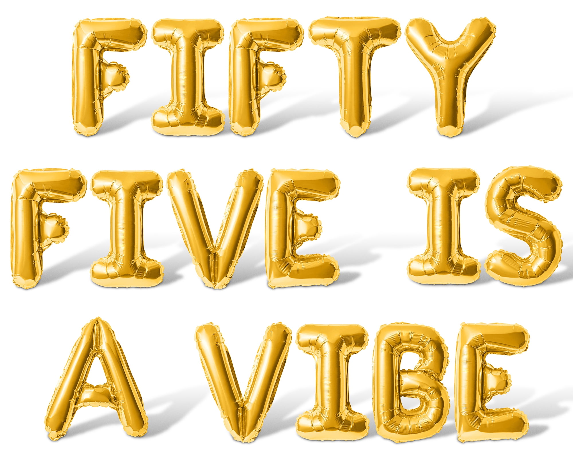 Letter Balloons - FIFTY FIVE IS A VIBE 16" Inch Alphabet Letters Foil ...