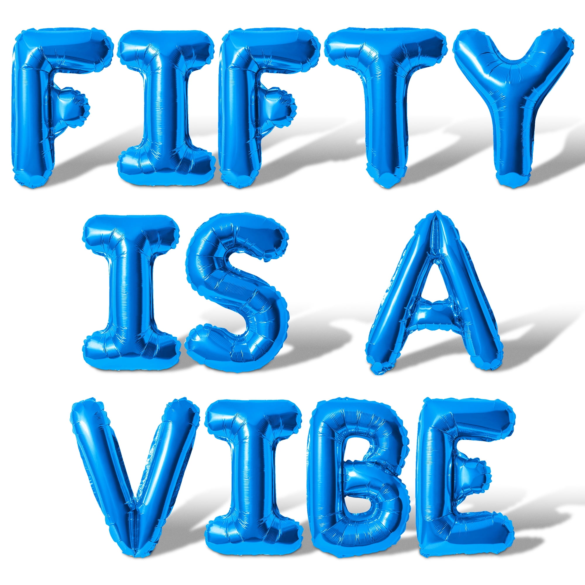 Letter Balloons - FIFTY IS A VIBE 16" Inch Alphabet Letters Foil Mylar ...