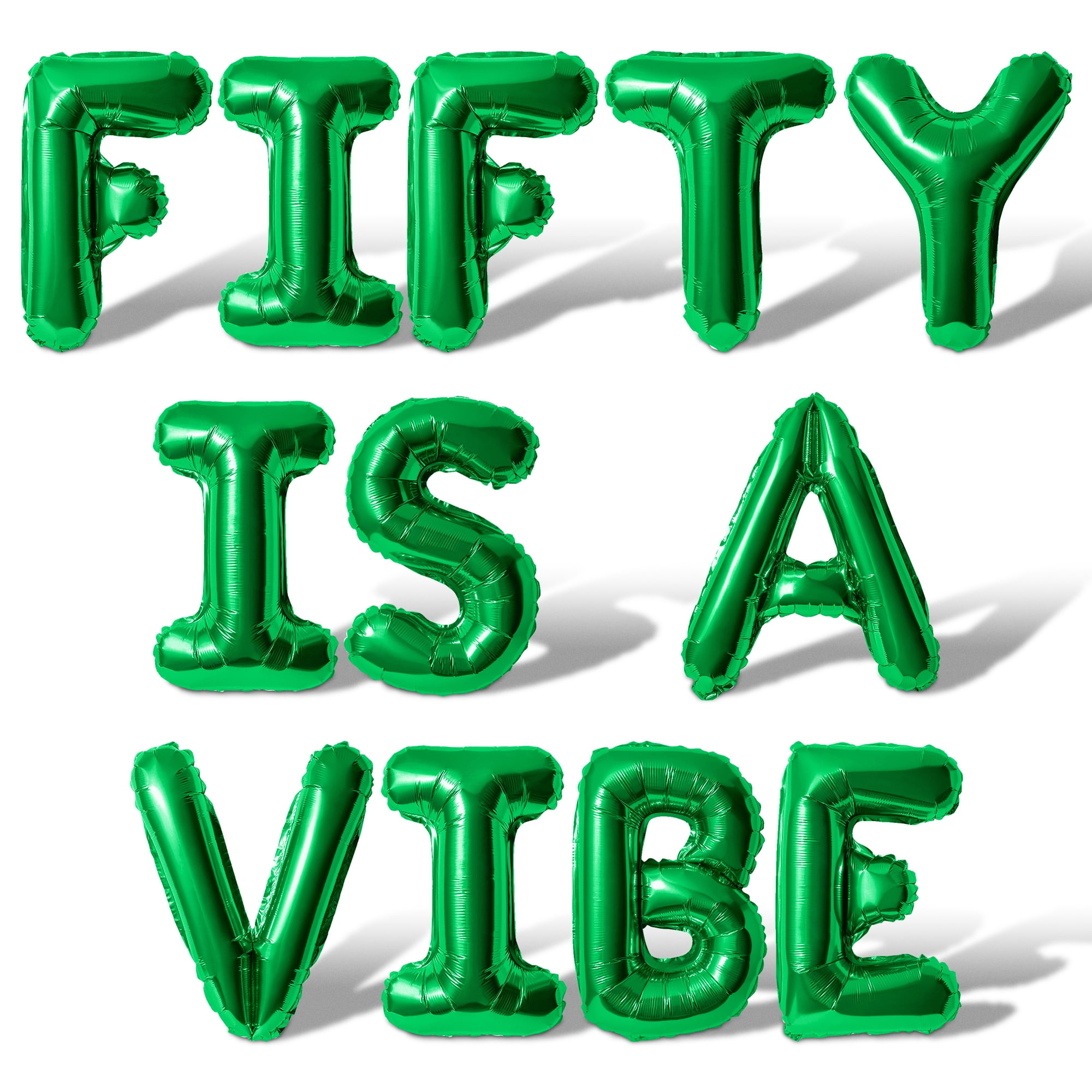 Letter Balloons - FIFTY IS A VIBE 16" Inch Alphabet Letters Foil Mylar ...