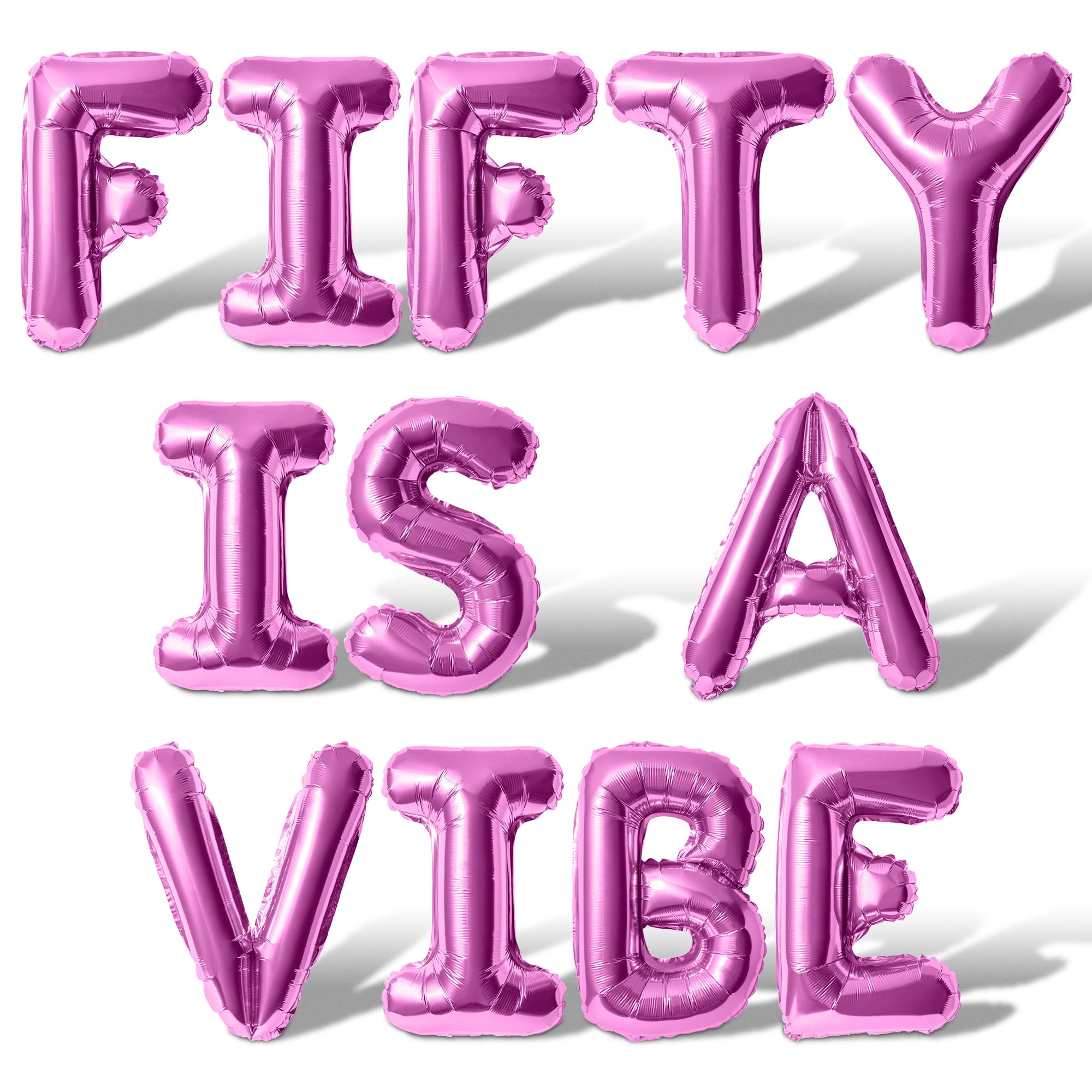Letter Balloons - FIFTY IS A VIBE 16" Inch Alphabet Letters Foil Mylar ...