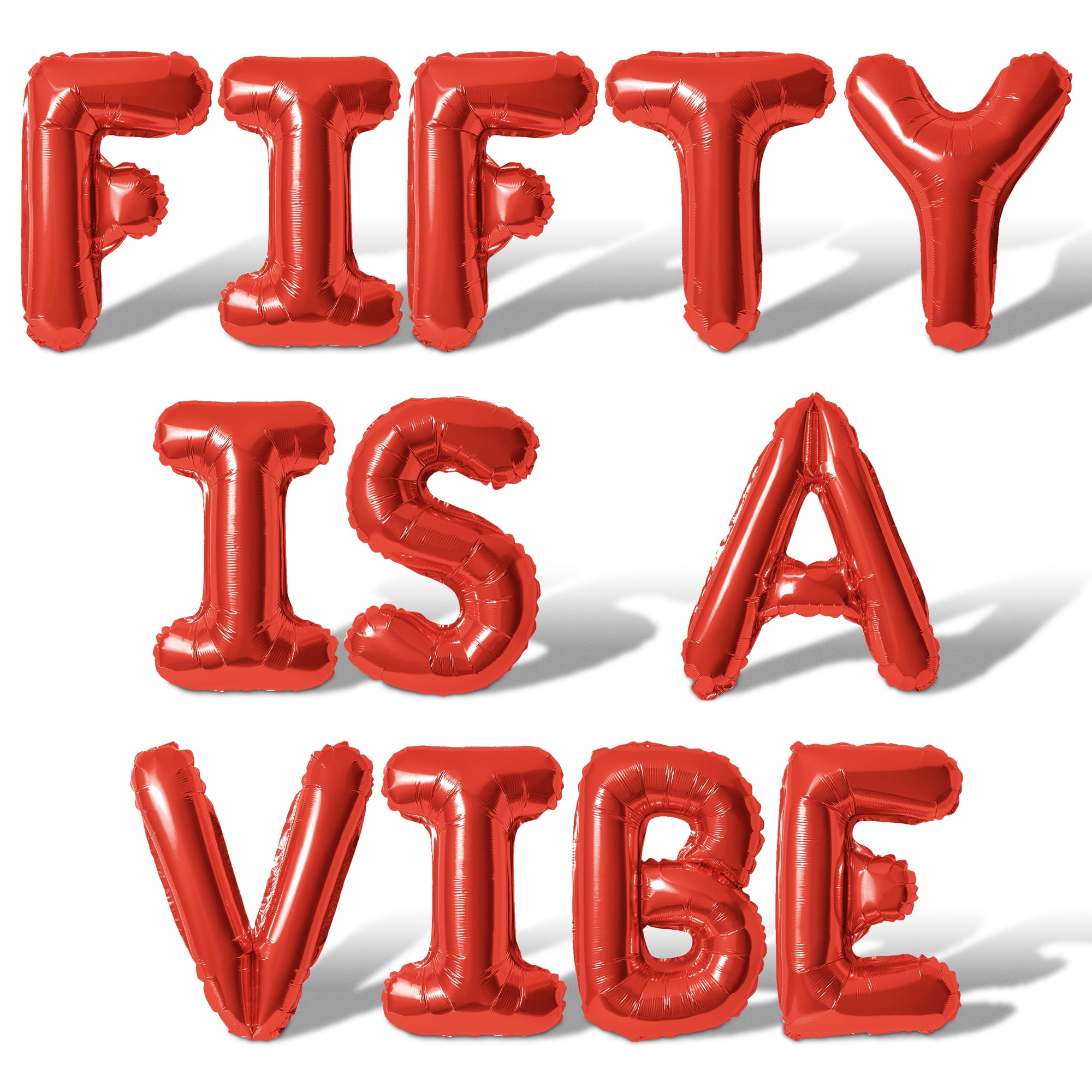Letter Balloons - FIFTY IS A VIBE 16" Inch Alphabet Letters Foil Mylar ...