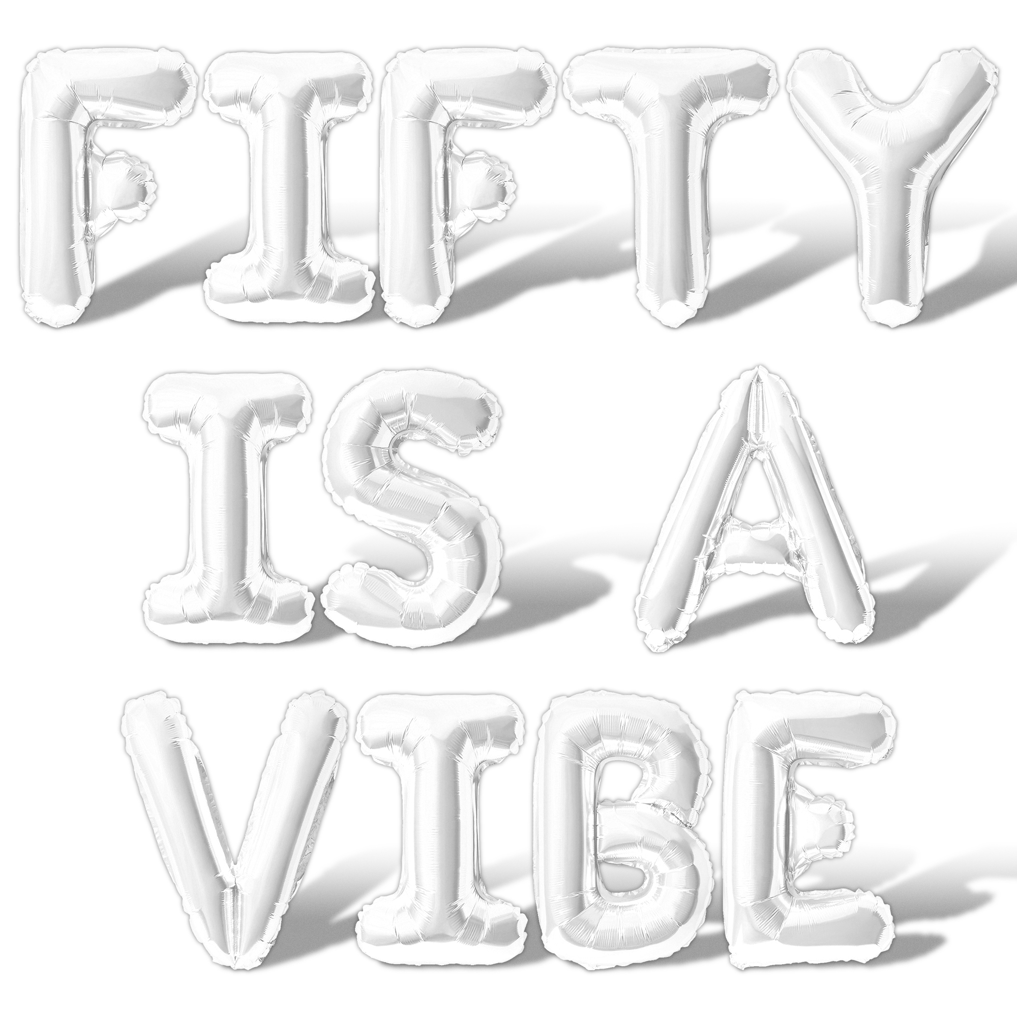 Letter Balloons - FIFTY IS A VIBE 16" Inch Alphabet Letters Foil Mylar ...