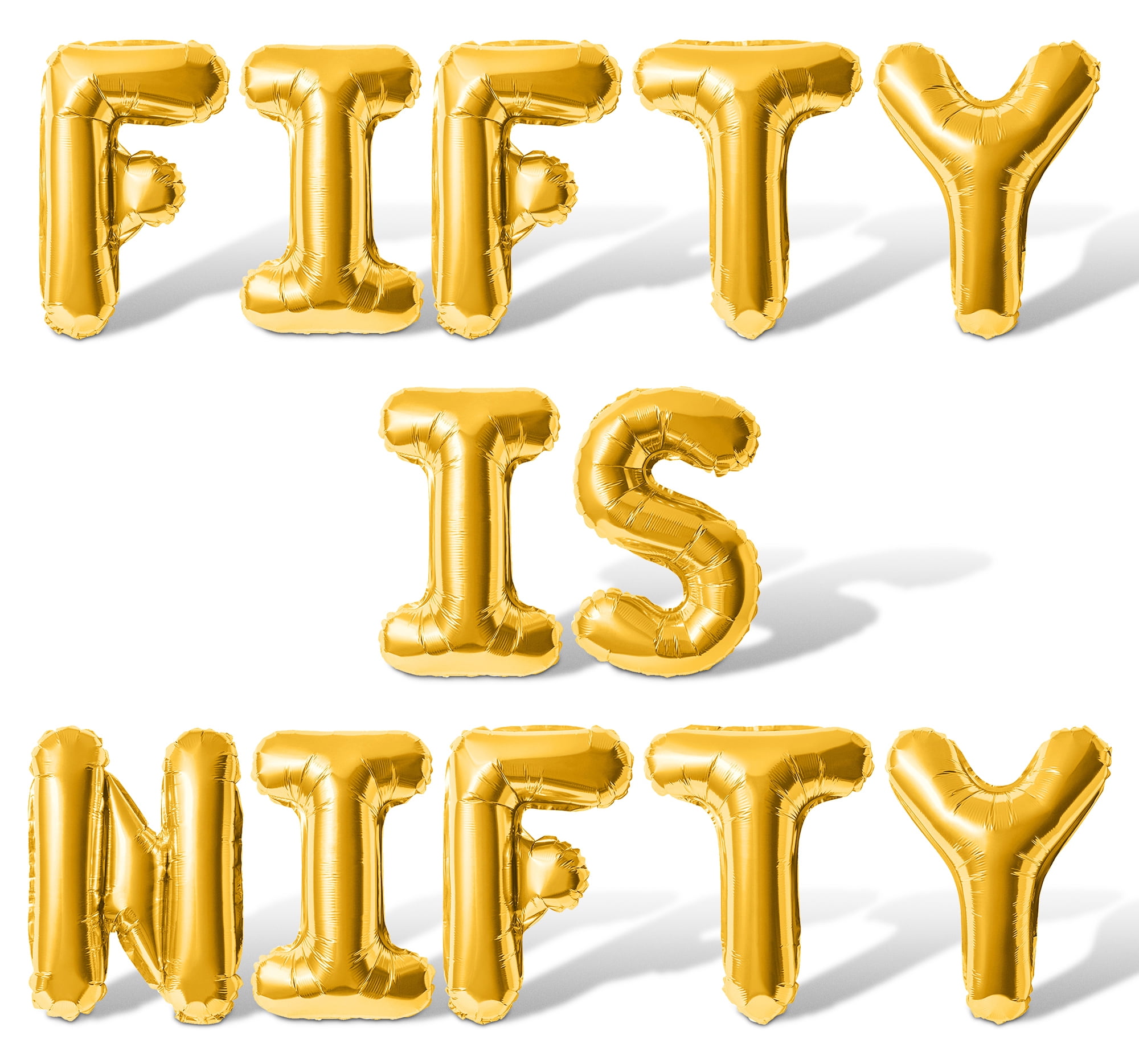 Letter Balloons - FIFTY IS NIFTY 16" Inch Alphabet Letters Foil Mylar ...