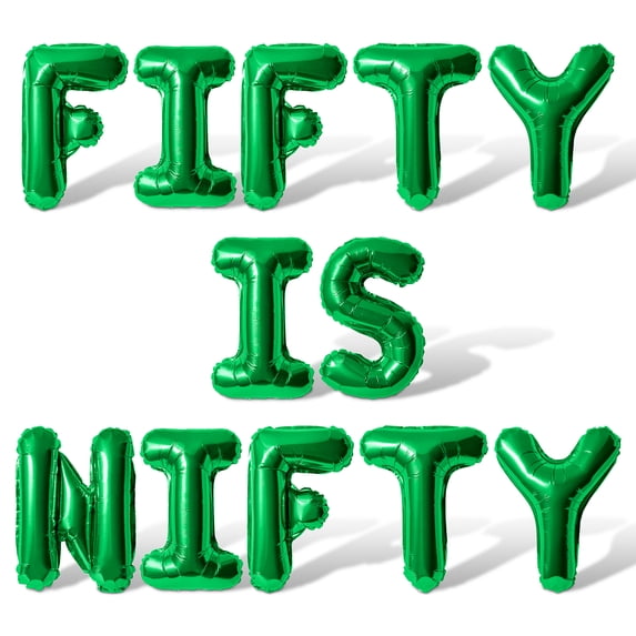 Letter Balloons - FIFTY IS NIFTY 16" Inch Alphabet Letters Foil Mylar ...