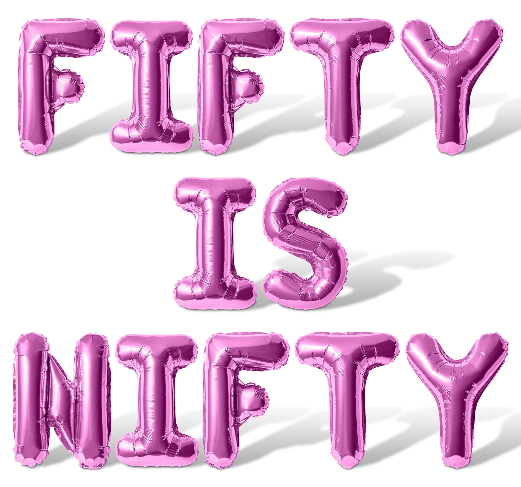 Letter Balloons - FIFTY IS NIFTY 16" Inch Alphabet Letters Foil Mylar ...