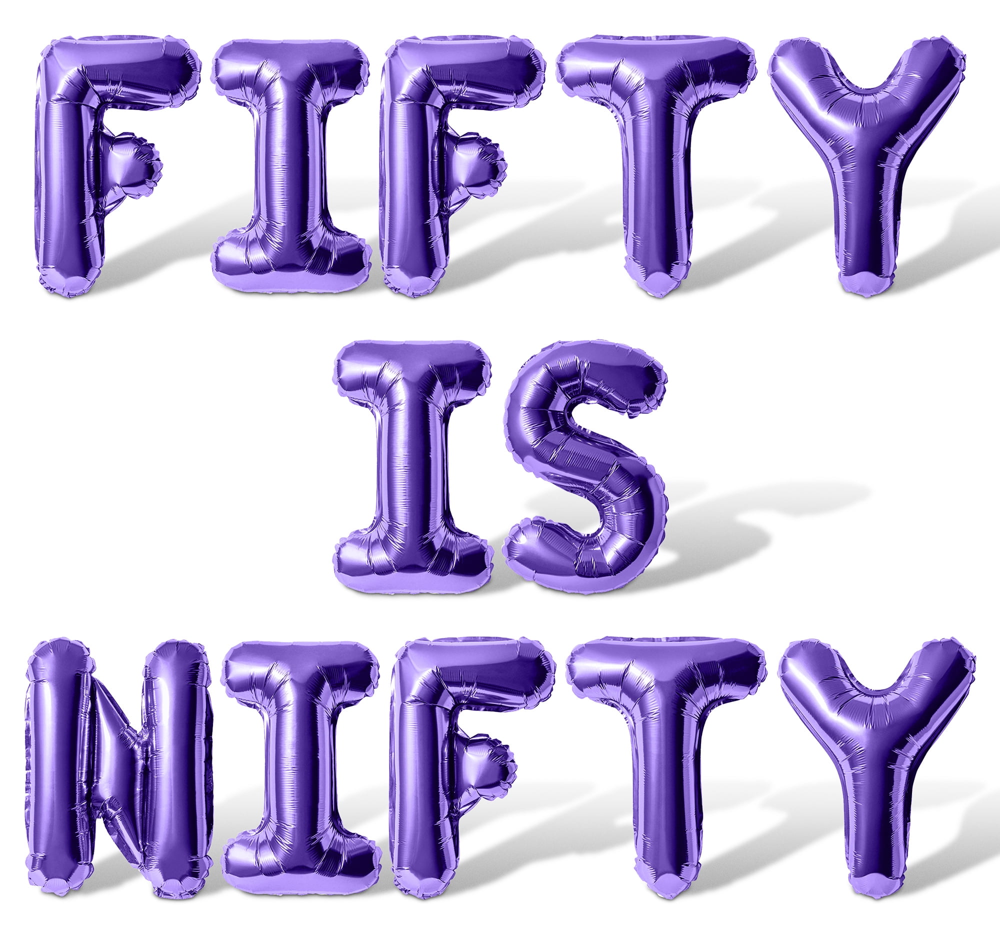 Letter Balloons - FIFTY IS NIFTY 16" Inch Alphabet Letters Foil Mylar ...