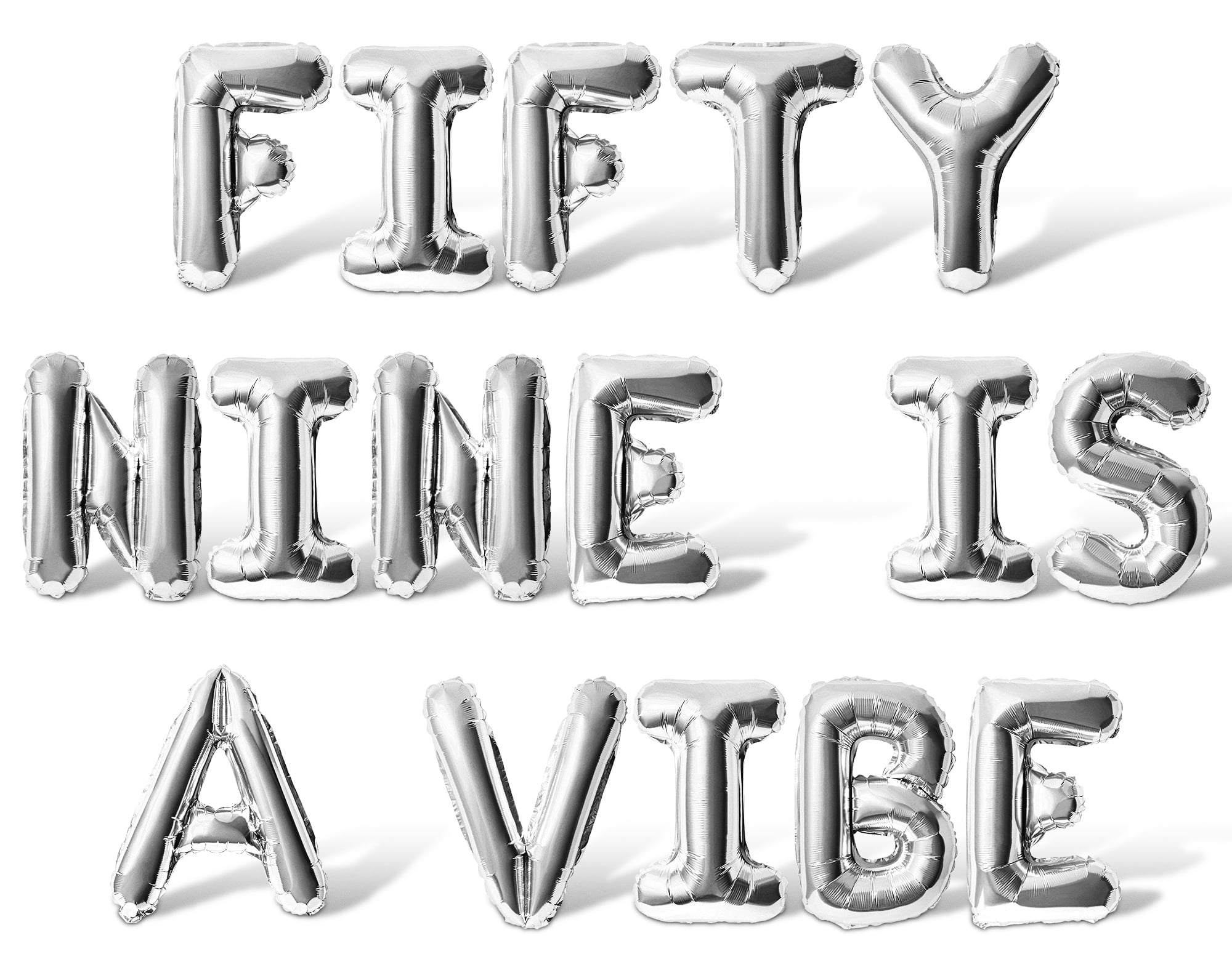 Letter Balloons - FIFTY NINE IS A VIBE 16" Inch Alphabet Letters Foil ...