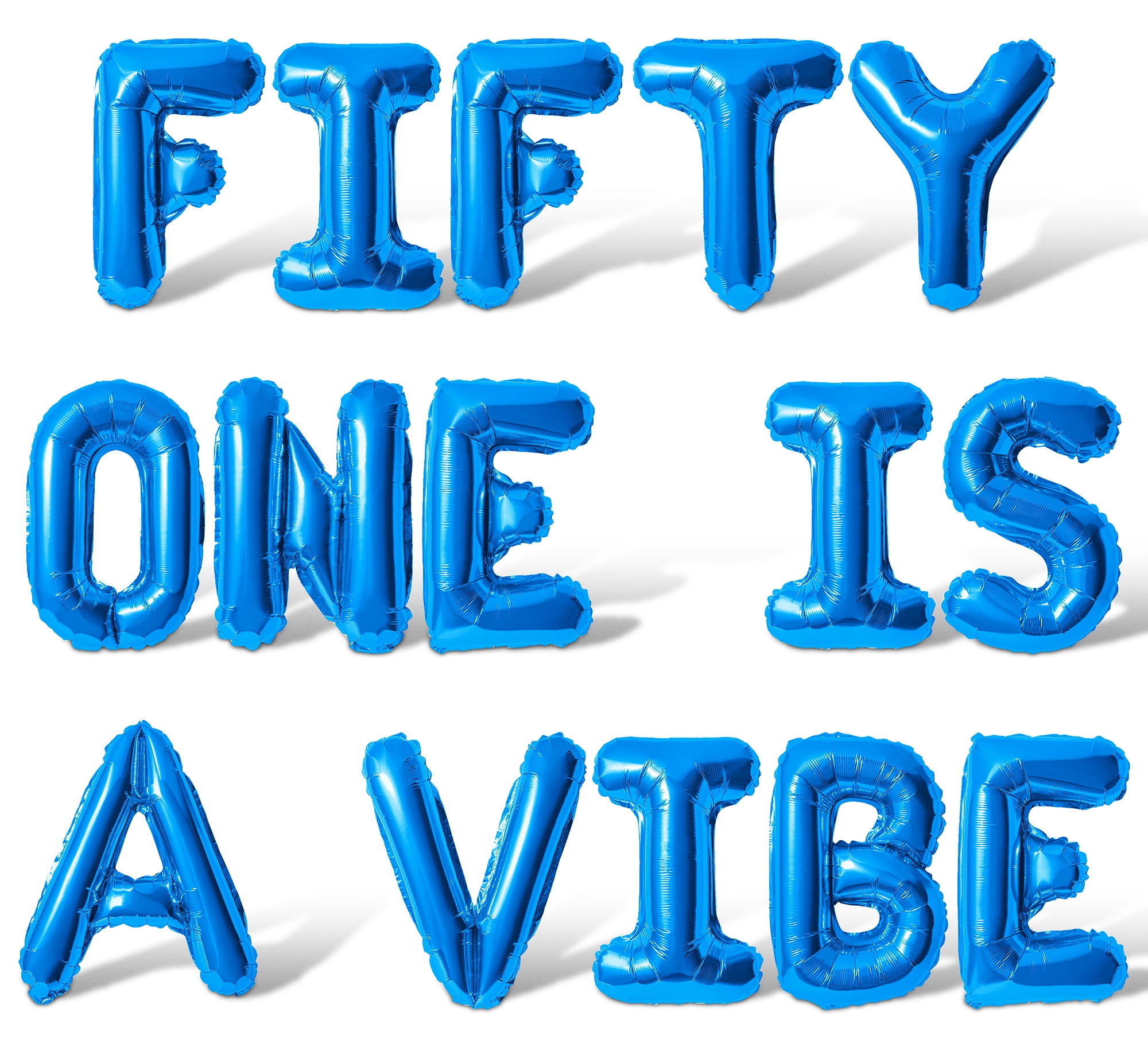 Letter Balloons - FIFTY ONE IS A VIBE 16" Inch Alphabet Letters Foil ...