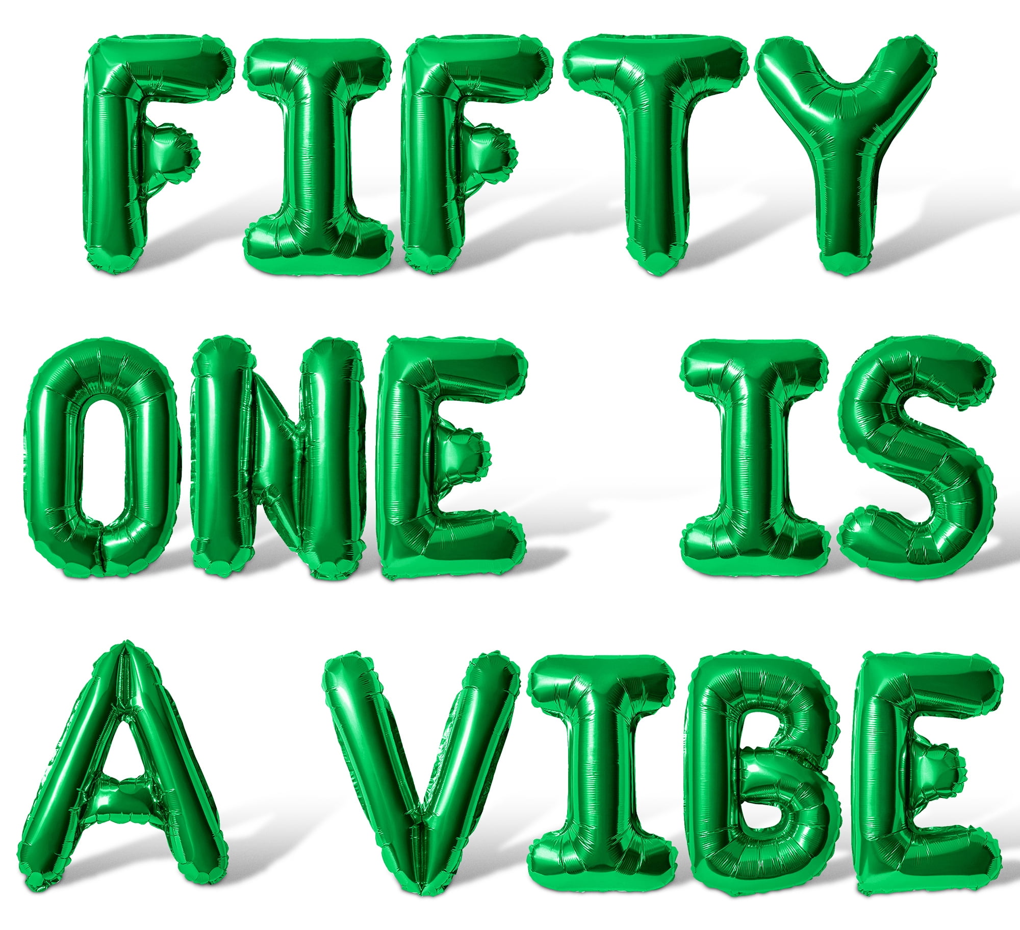 Letter Balloons - FIFTY ONE IS A VIBE 16" Inch Alphabet Letters Foil ...