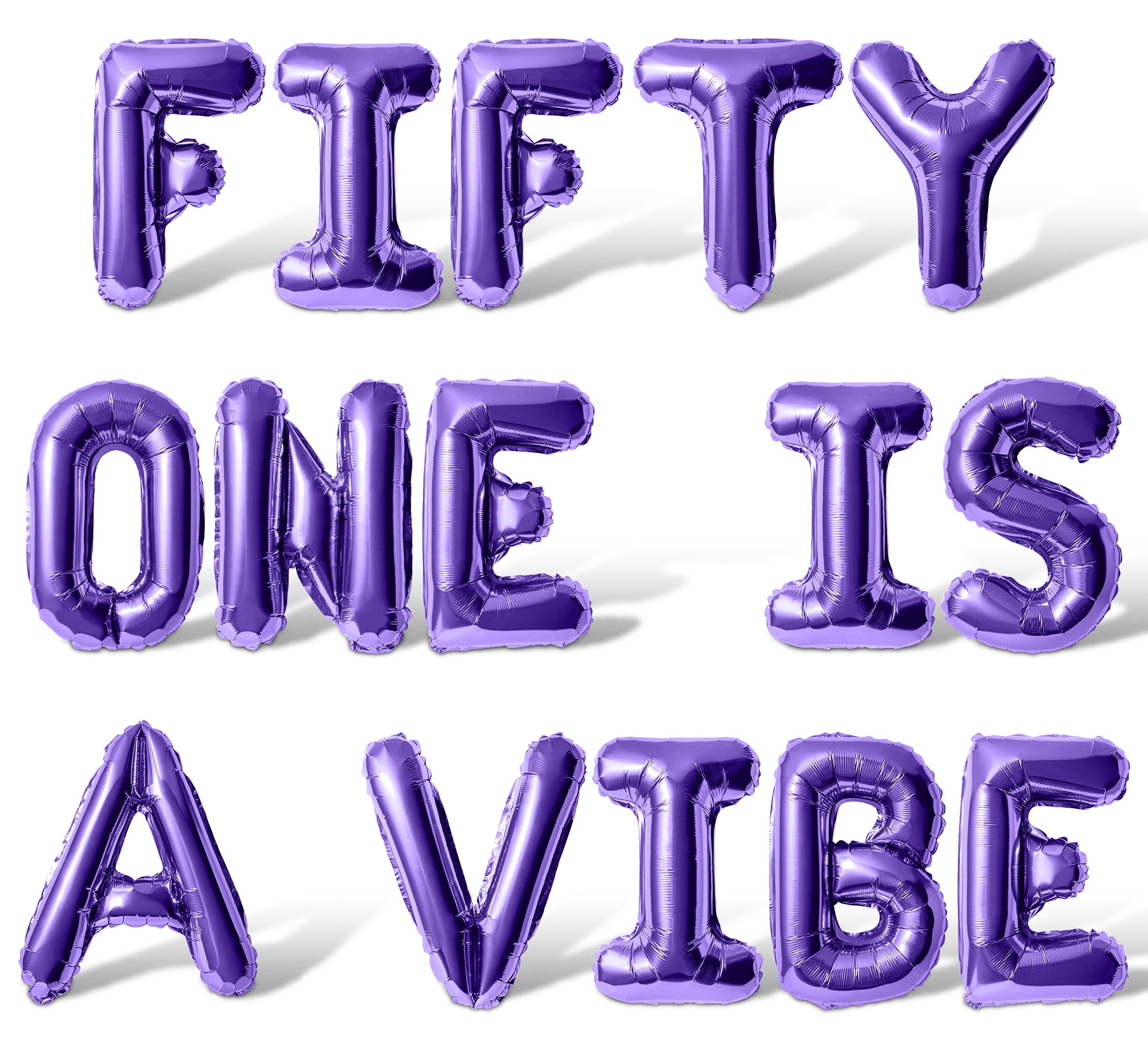 Letter Balloons - FIFTY ONE IS A VIBE 16" Inch Alphabet Letters Foil ...