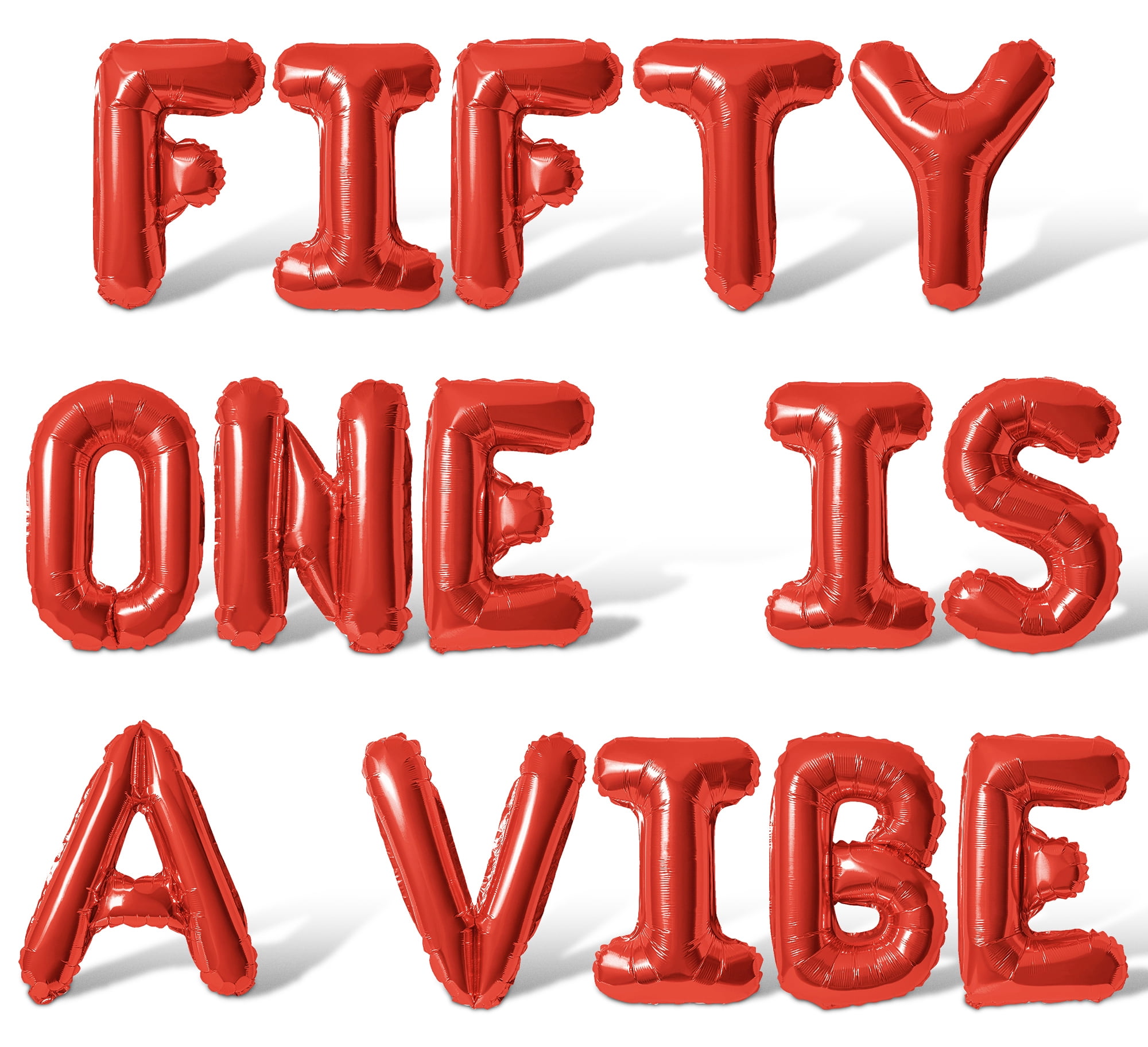 Letter Balloons - FIFTY ONE IS A VIBE 16" Inch Alphabet Letters Foil ...