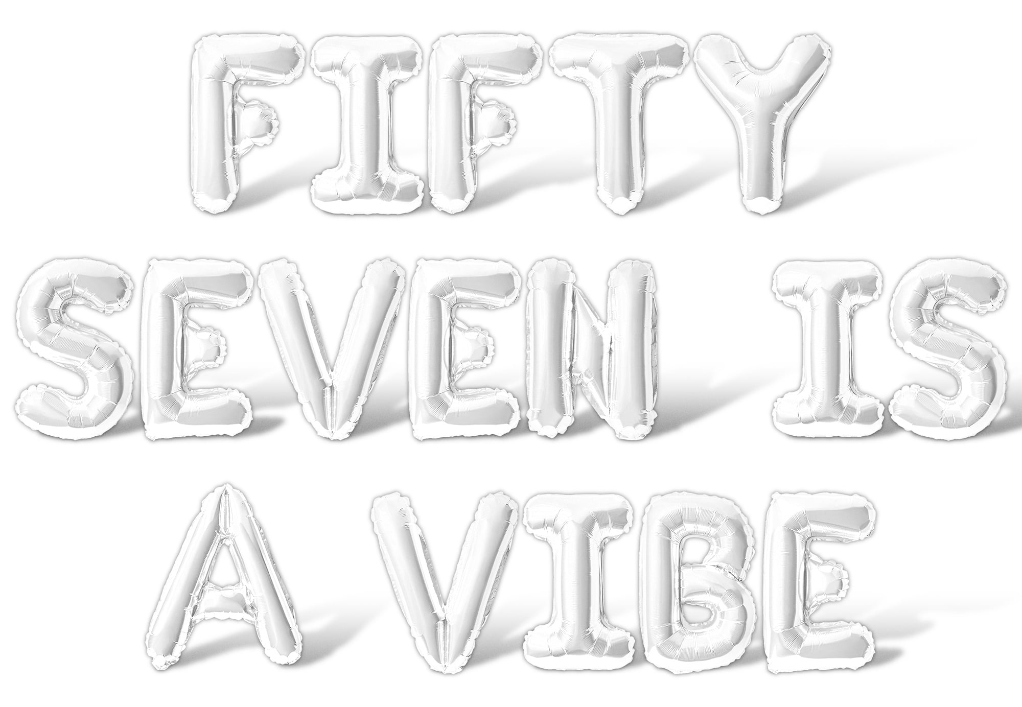 Letter Balloons - FIFTY SEVEN IS A VIBE 16" Inch Alphabet Letters Foil ...
