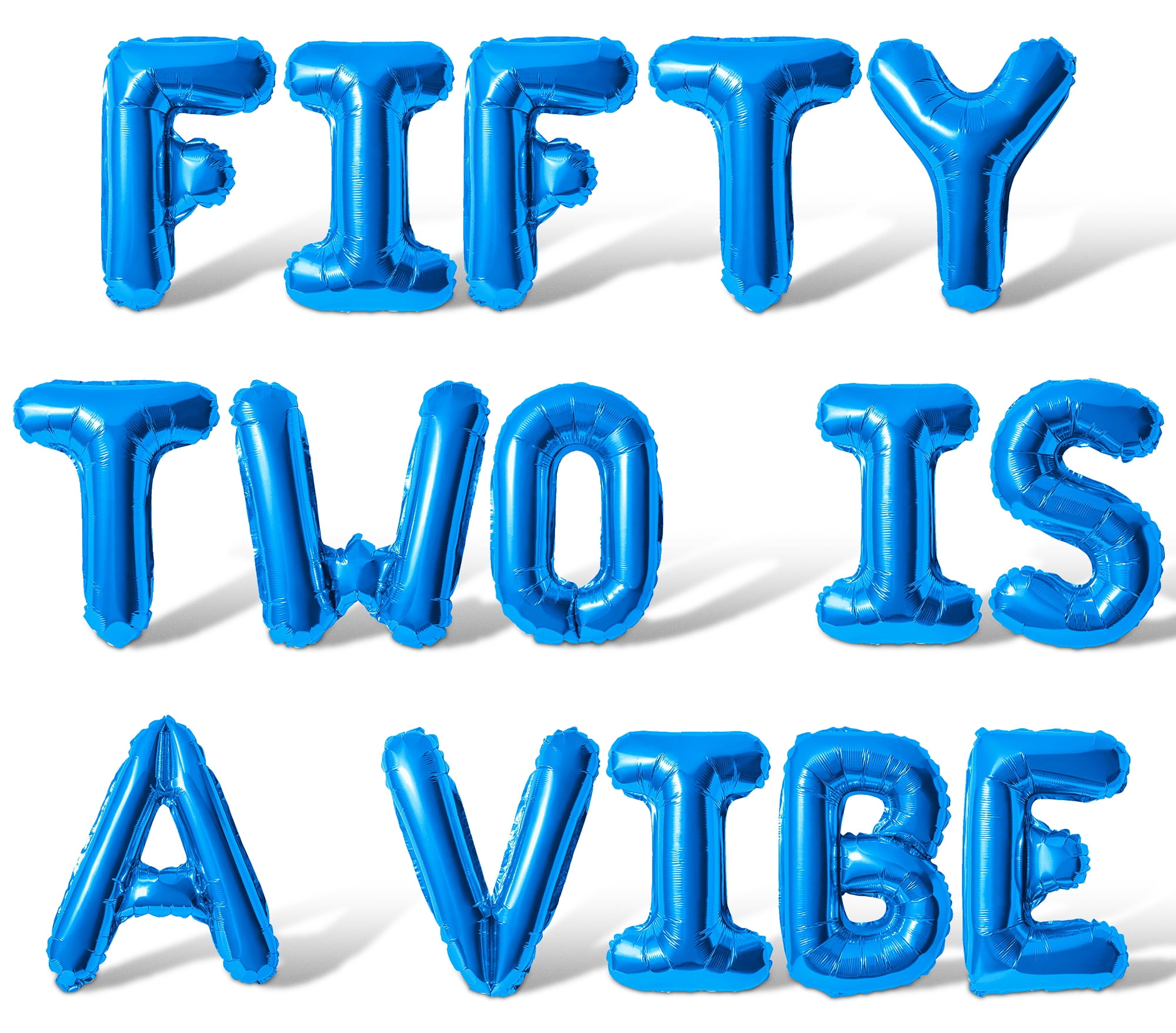 Letter Balloons - FIFTY TWO IS A VIBE 16" Inch Alphabet Letters Foil ...