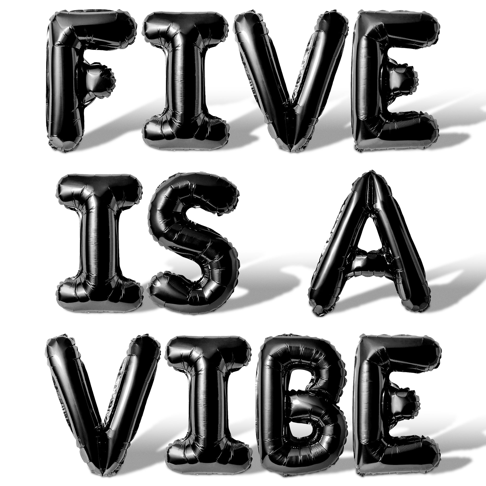 Letter Balloons - FIVE IS A VIBE 16" Inch Alphabet Letters Foil Mylar ...