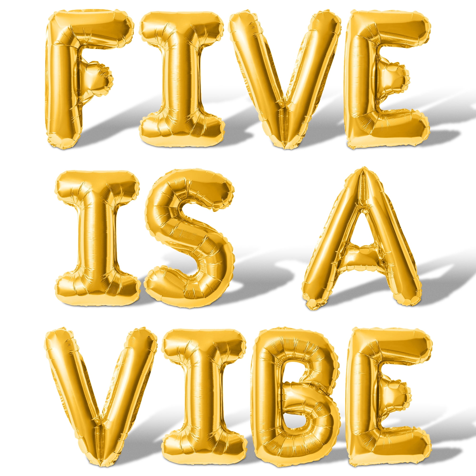 Letter Balloons - FIVE IS A VIBE 16" Inch Alphabet Letters Foil Mylar ...