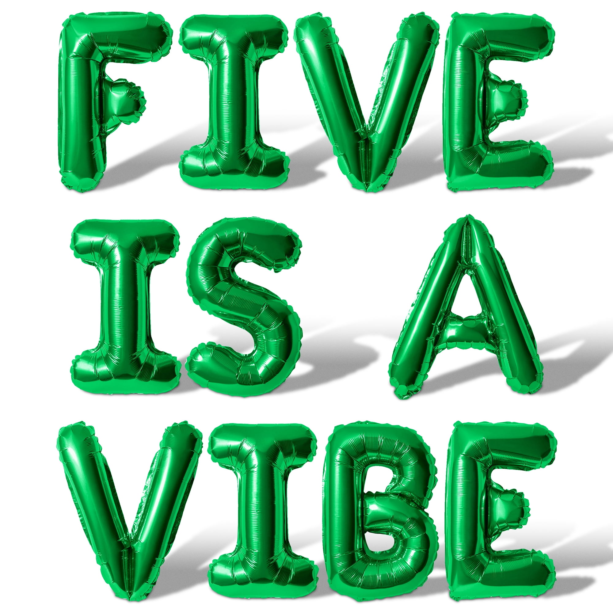 Letter Balloons - FIVE IS A VIBE 16" Inch Alphabet Letters Foil Mylar ...