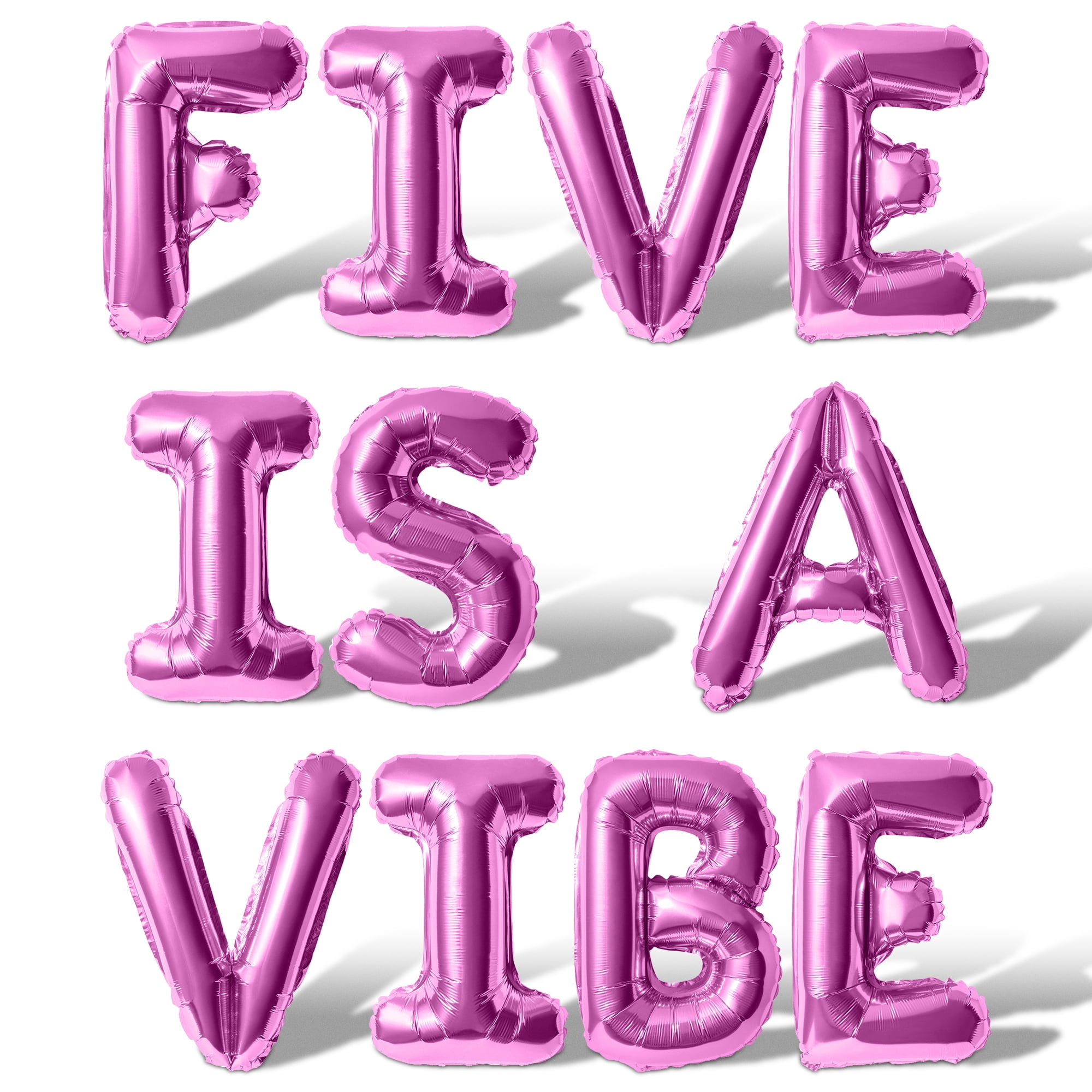 Letter Balloons - FIVE IS A VIBE 16" Inch Alphabet Letters Foil Mylar ...