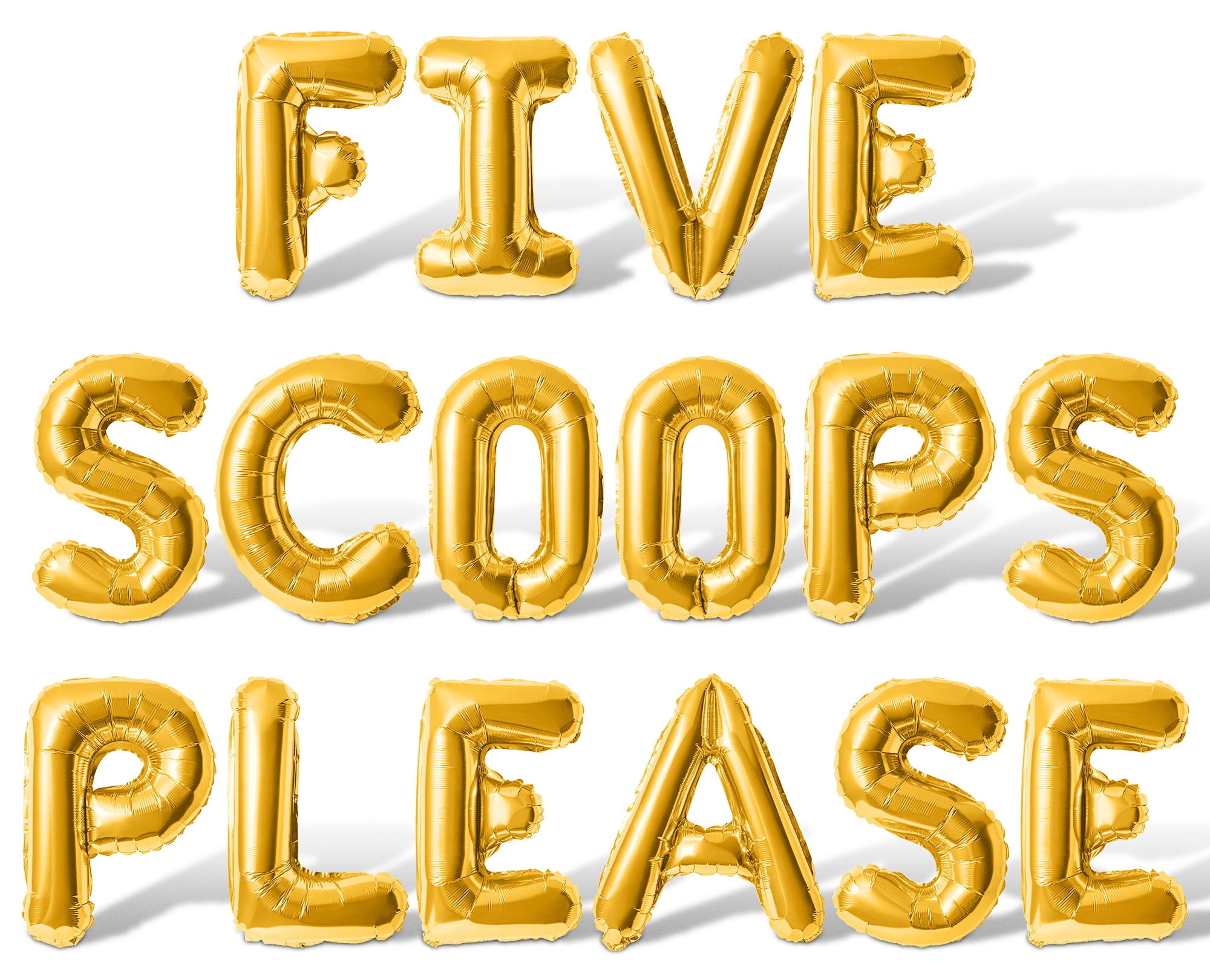 Letter Balloons - FIVE SCOOPS PLEASE 16" Inch Alphabet Letters Foil ...