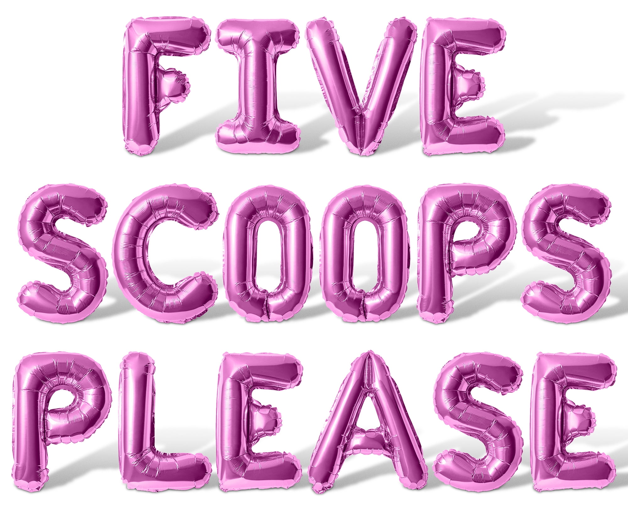 Letter Balloons - FIVE SCOOPS PLEASE 16" Inch Alphabet Letters Foil ...