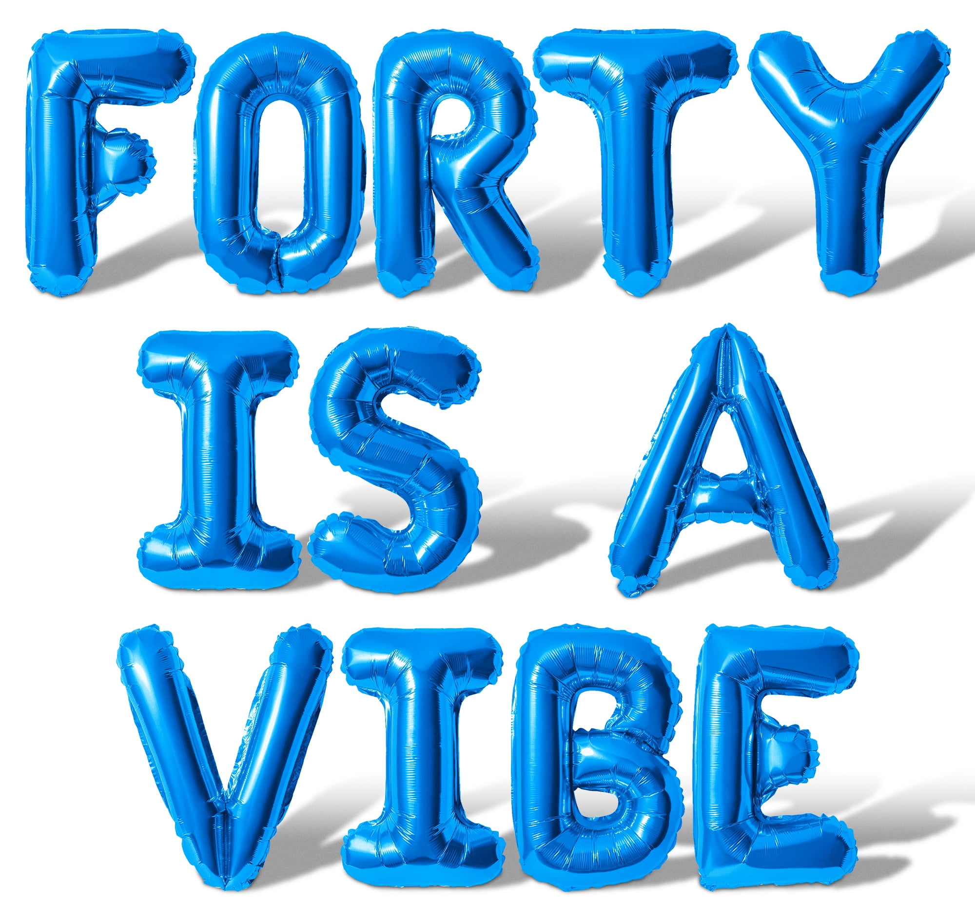 Letter Balloons - FORTY IS A VIBE 16" Inch Alphabet Letters Foil Mylar ...