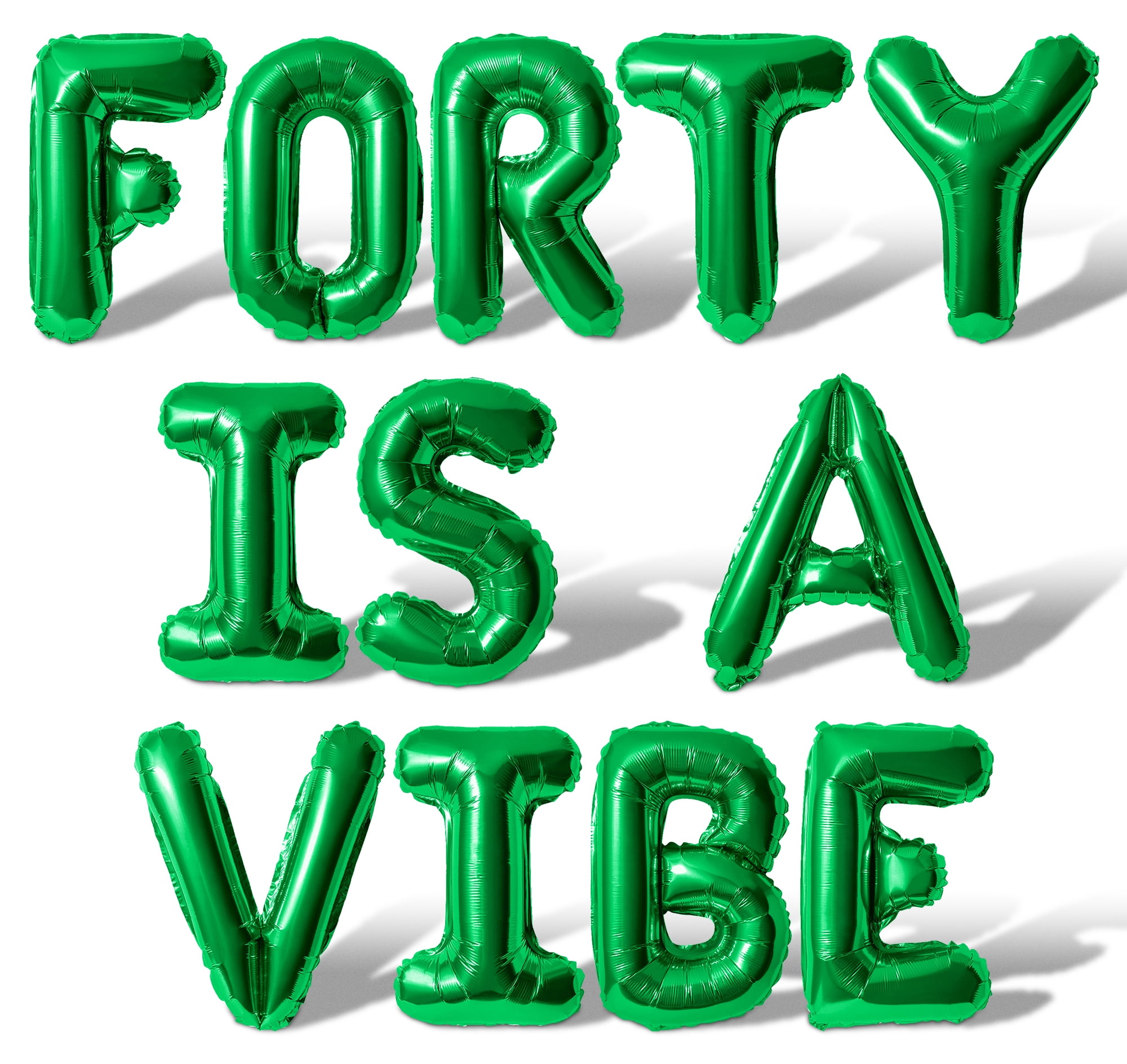 Letter Balloons - FORTY IS A VIBE 16" Inch Alphabet Letters Foil Mylar ...