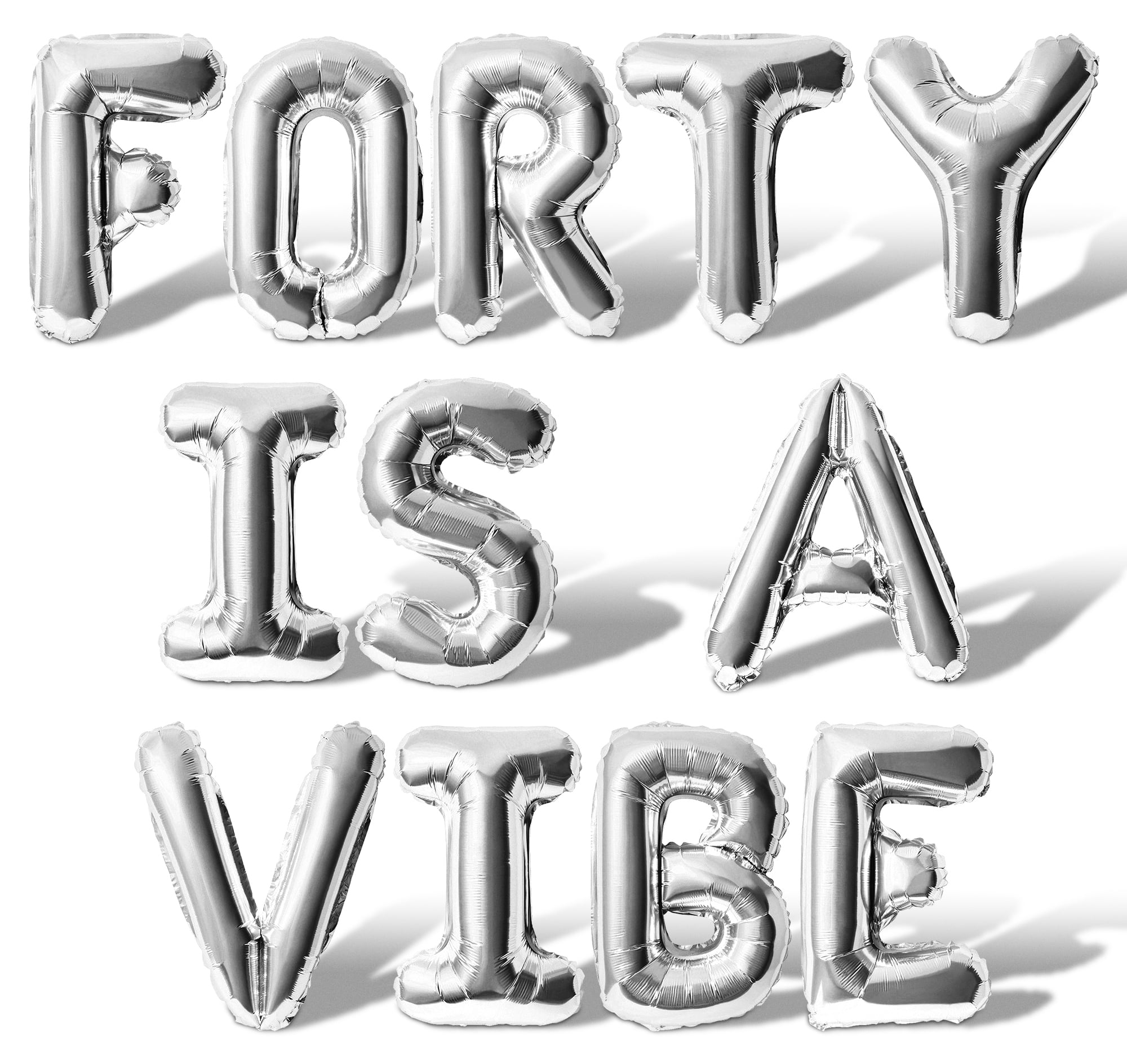Letter Balloons - FORTY IS A VIBE 16" Inch Alphabet Letters Foil Mylar ...