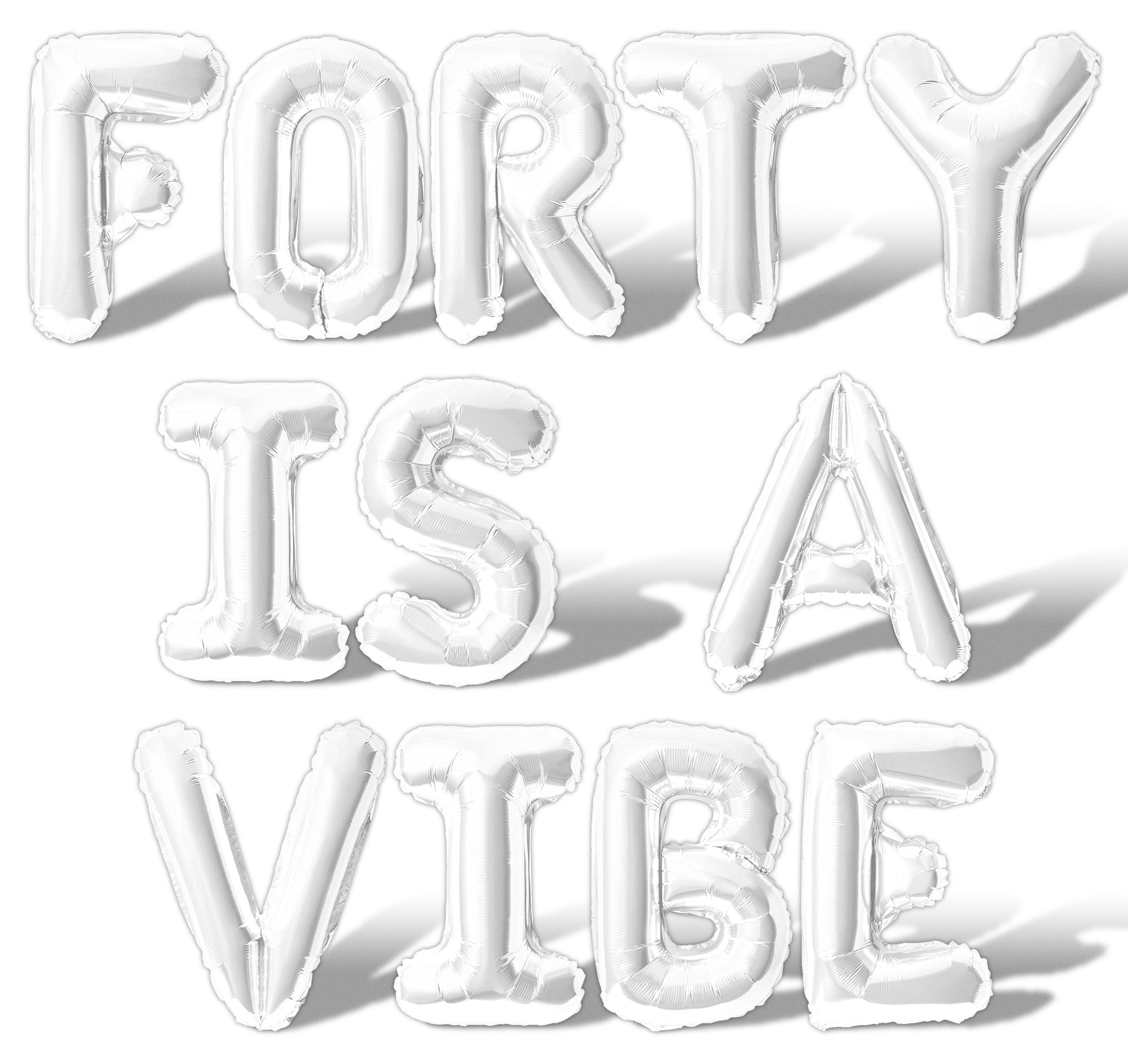 Letter Balloons - FORTY IS A VIBE 16" Inch Alphabet Letters Foil Mylar ...