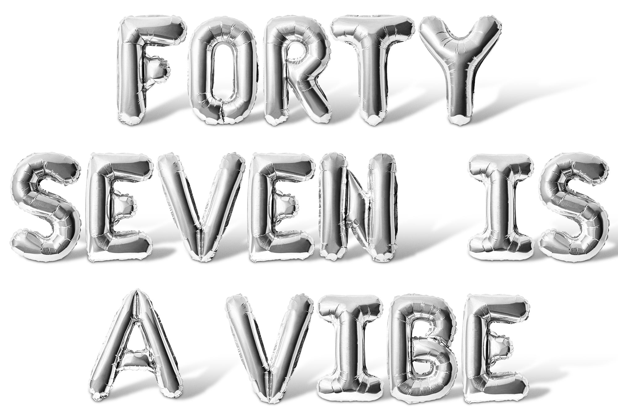 Letter Balloons - FORTY SEVEN IS A VIBE 16" Inch Alphabet Letters Foil ...