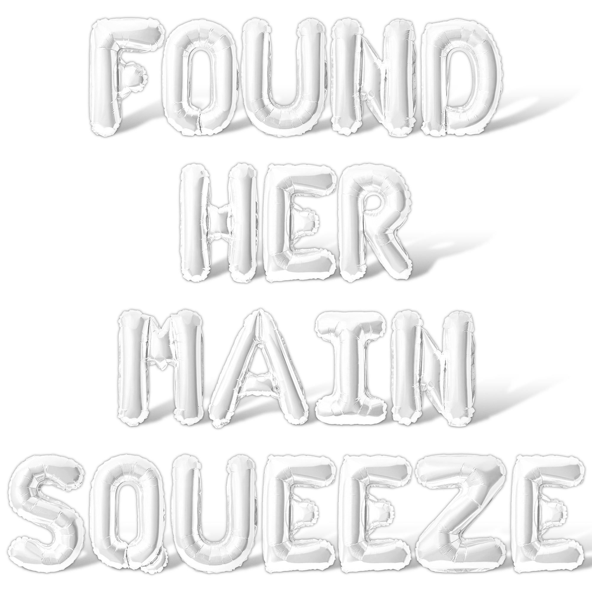 Letter Balloons - FOUND HER MAIN SQUEEZE 16" Inch Alphabet Letters Foil ...