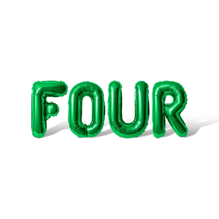Green Letter Balloons Golden Green Metallic Balloons, Haldi Mehndi
