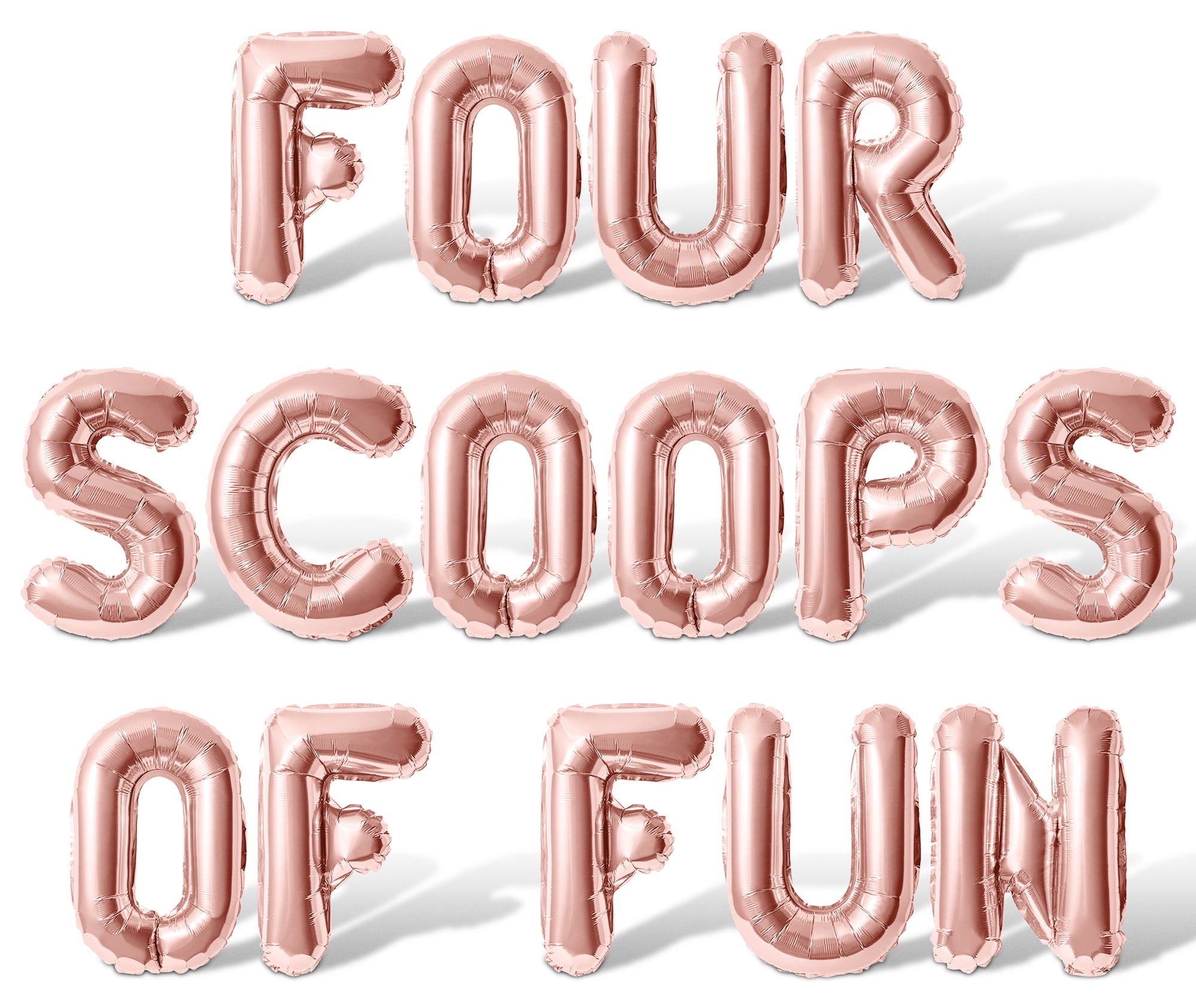 Letter Balloons - FOUR SCOOPS OF FUN 16" Inch Alphabet Letters Foil ...