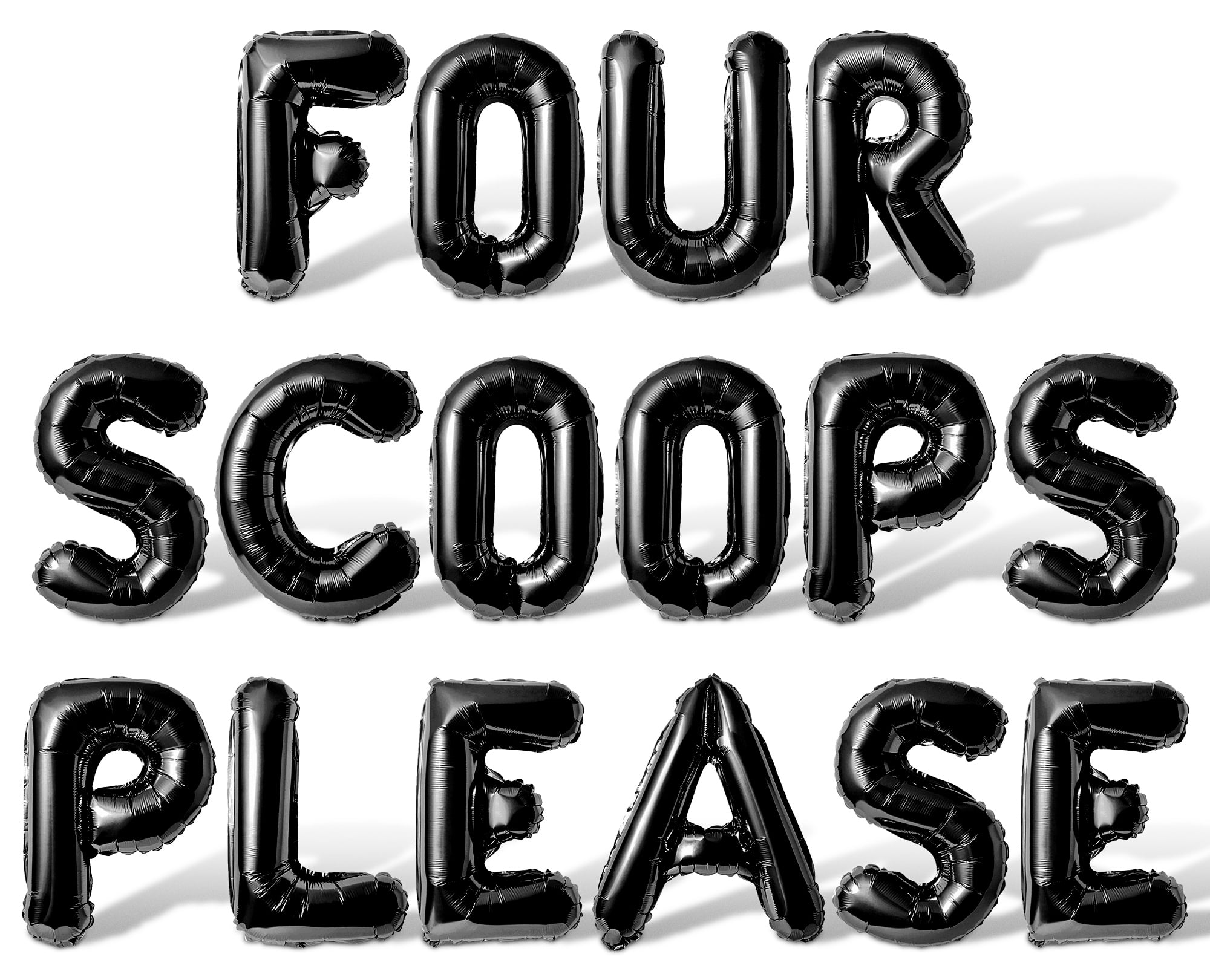 Letter Balloons - FOUR SCOOPS PLEASE 16" Inch Alphabet Letters Foil ...
